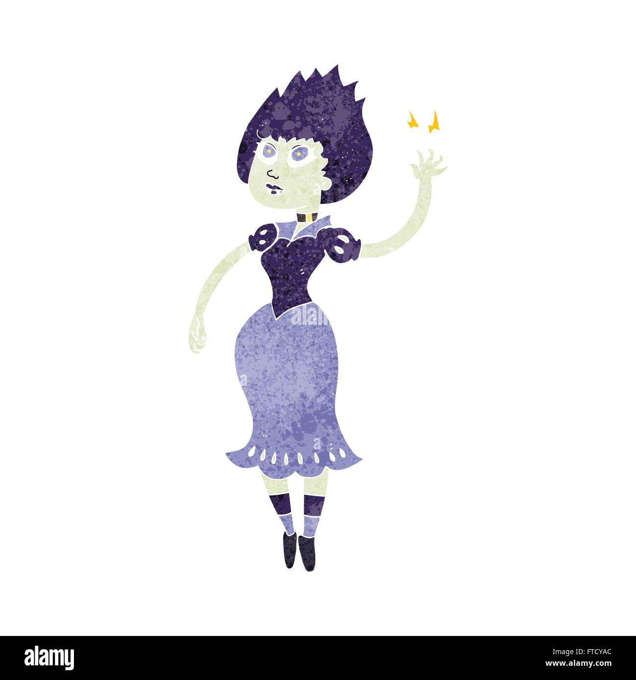 freehand retro cartoon vampire girl Stock Vector Image & Art - Alamy