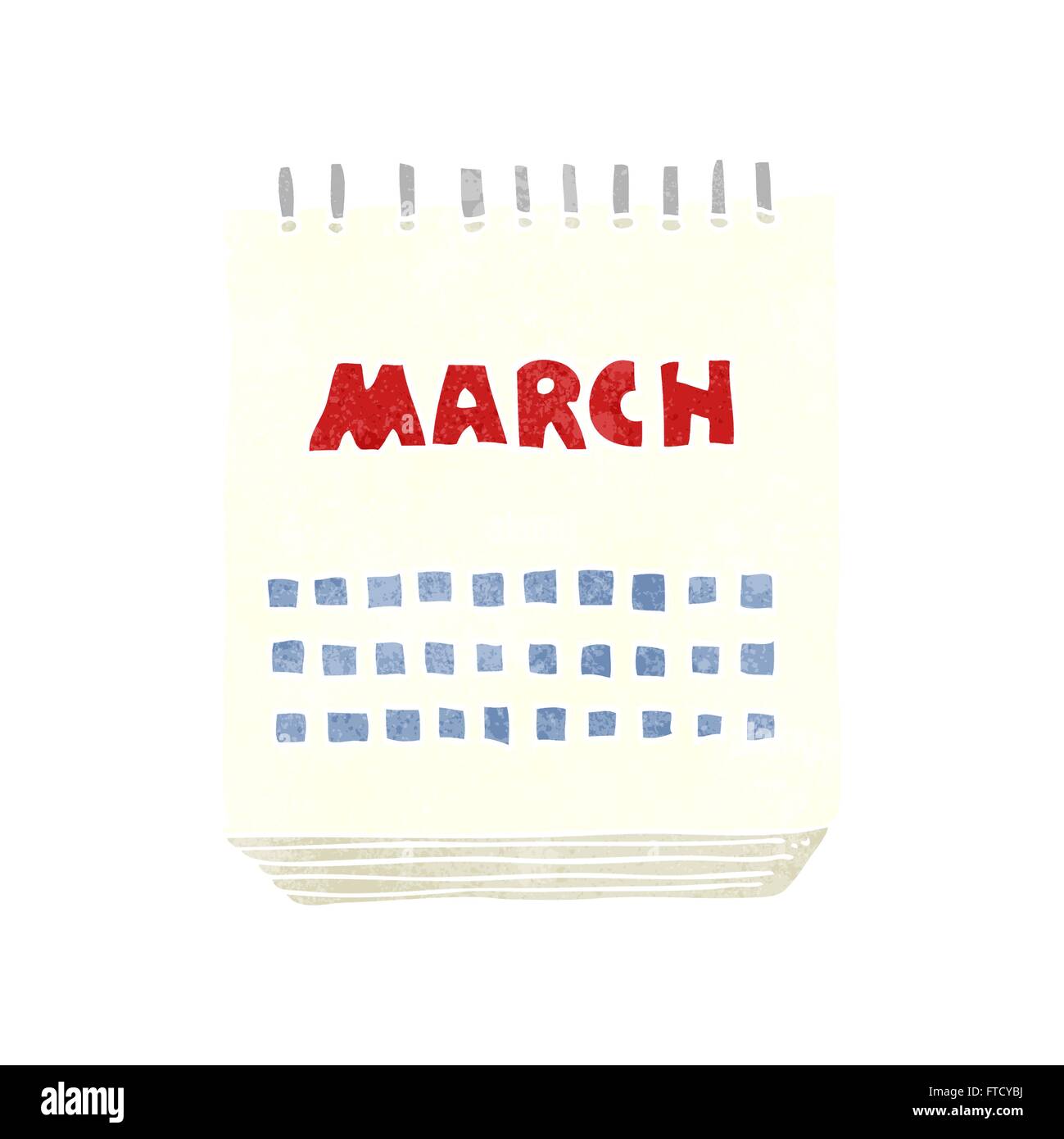 freehand retro cartoon march calendar Stock Vector Image & Art - Alamy