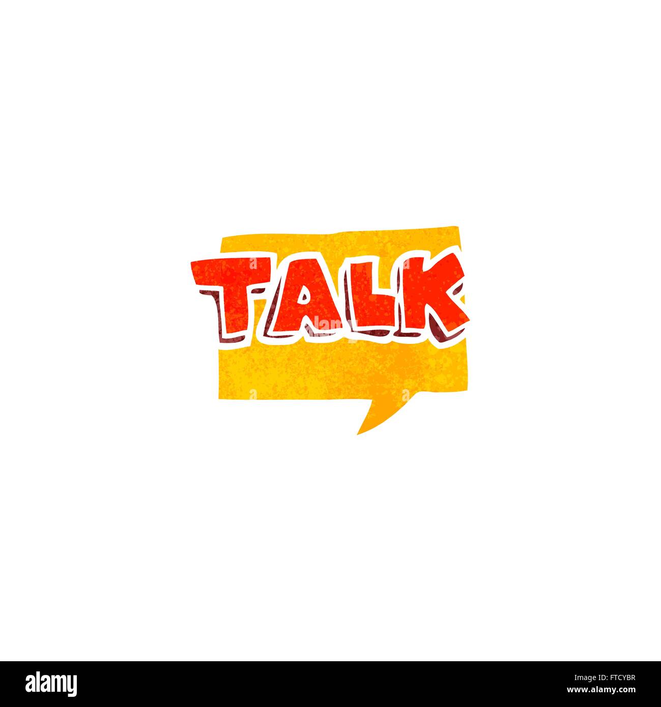 freehand retro cartoon talk symbol Stock Vector Image & Art - Alamy
