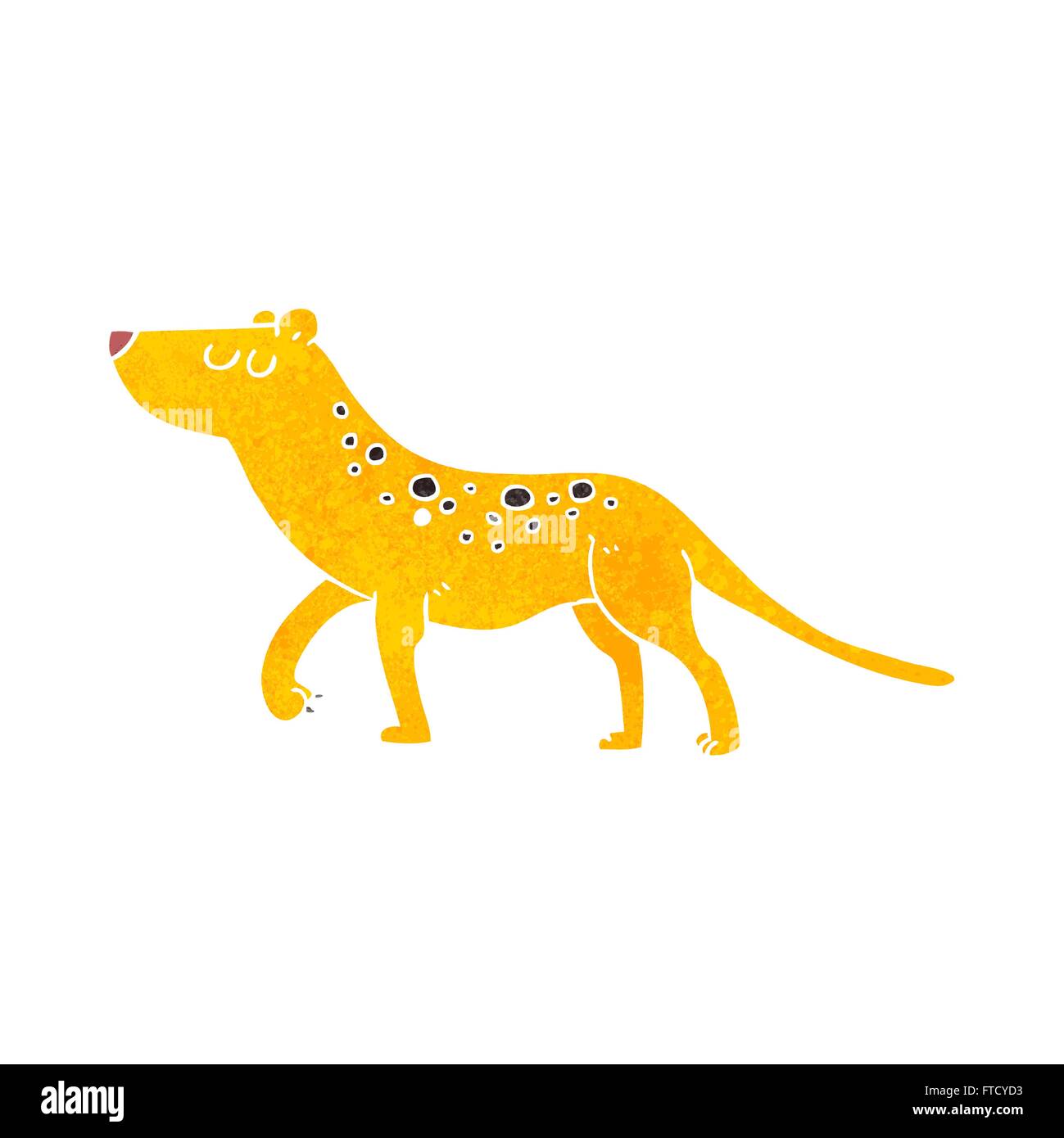 freehand retro cartoon leopard Stock Vector Image & Art - Alamy