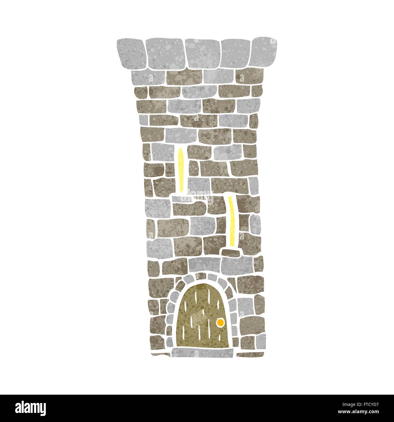 freehand retro cartoon old castle tower Stock Vector Image & Art - Alamy