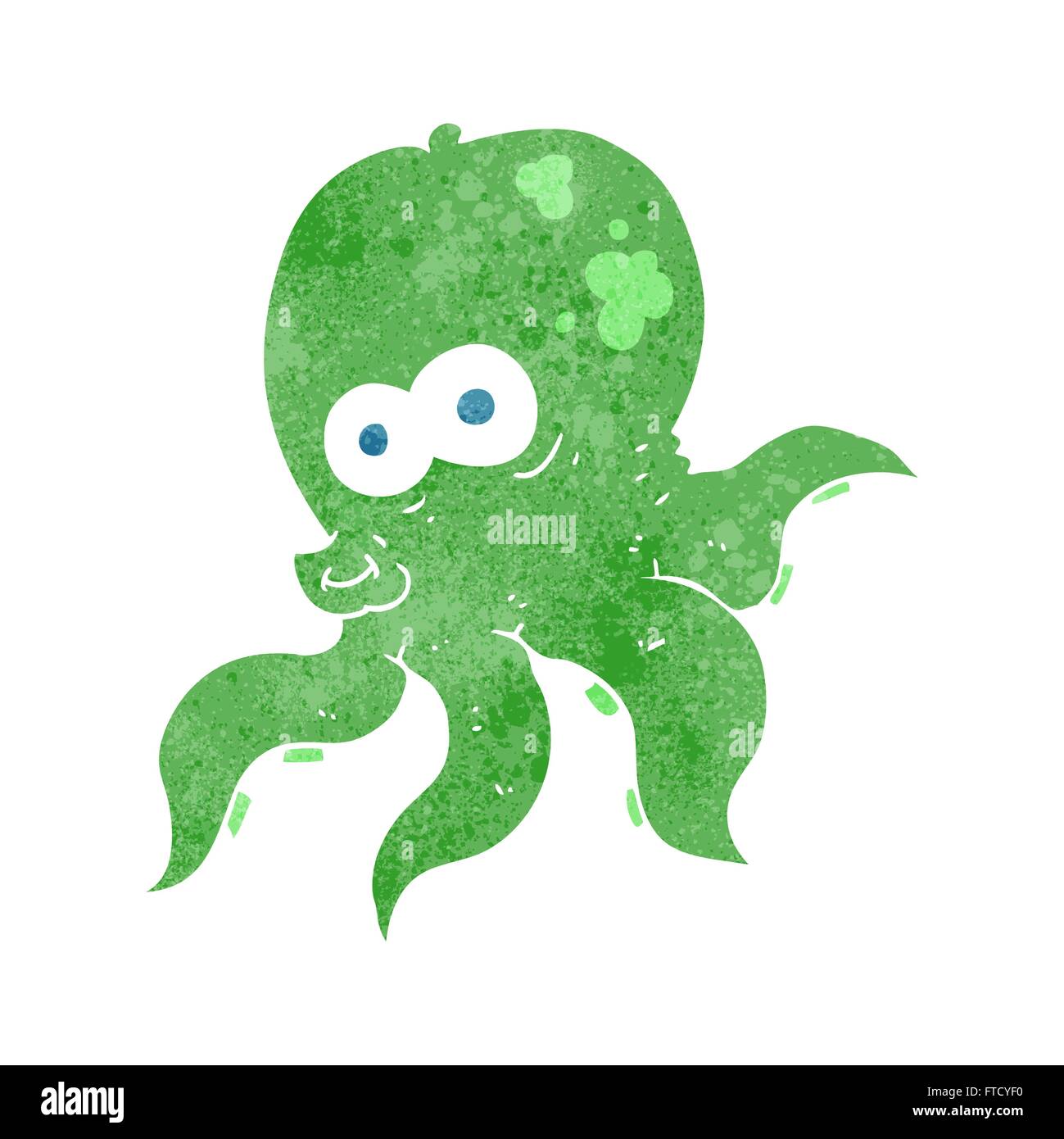 freehand retro cartoon octopus Stock Vector Image & Art - Alamy
