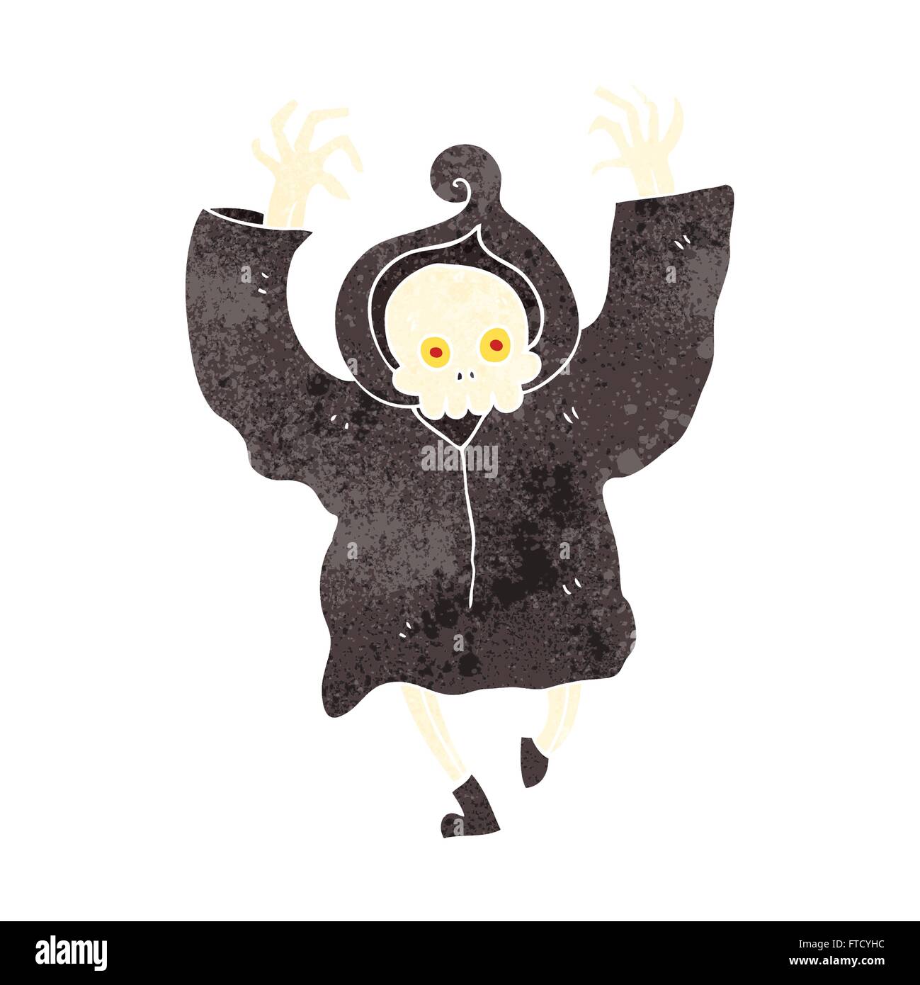 freehand retro cartoon dancing death skeleton Stock Vector Image & Art ...