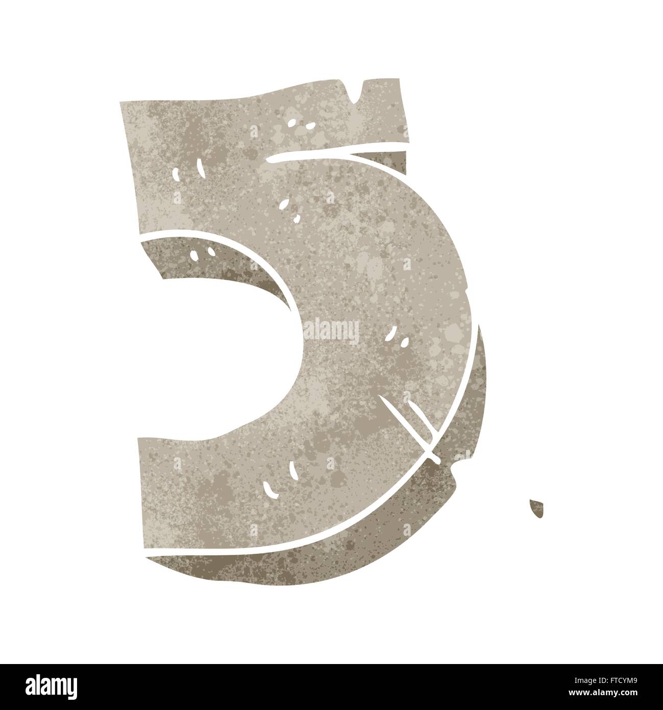 freehand retro cartoon stone number five Stock Vector Image & Art - Alamy