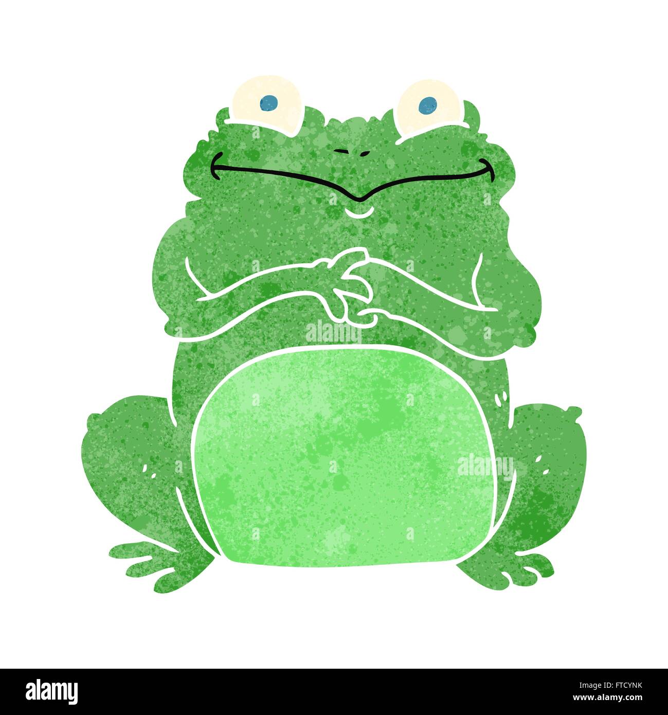 freehand retro cartoon funny frog Stock Vector Image & Art - Alamy