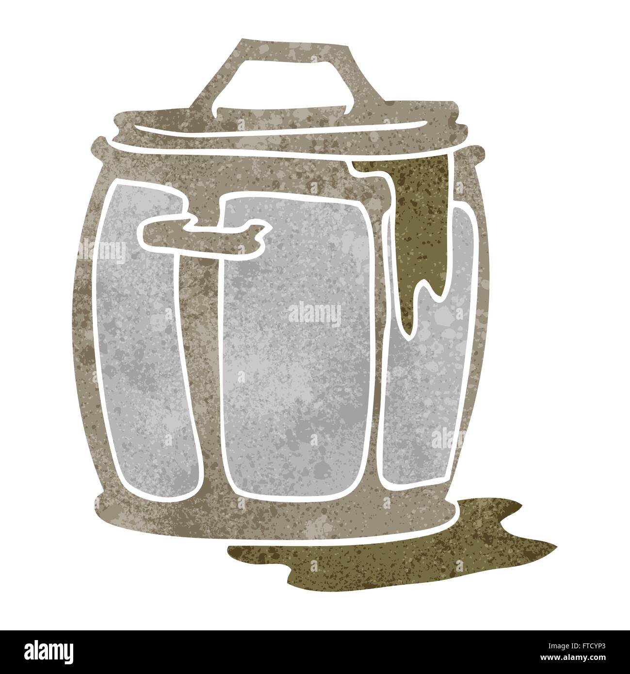 freehand retro cartoon dirty garbage can Stock Vector Image & Art - Alamy