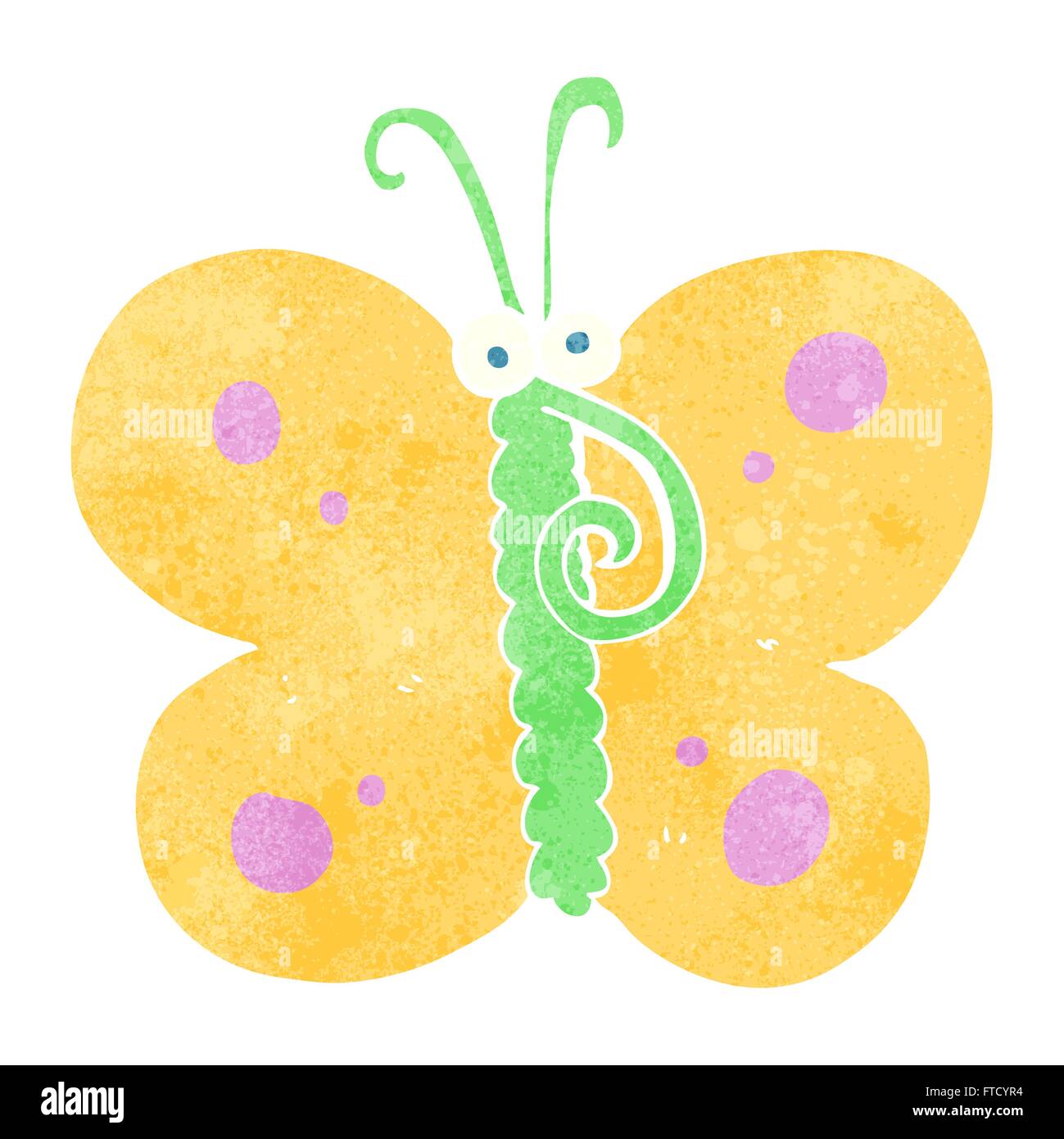 freehand retro cartoon butterfly Stock Vector Image & Art - Alamy