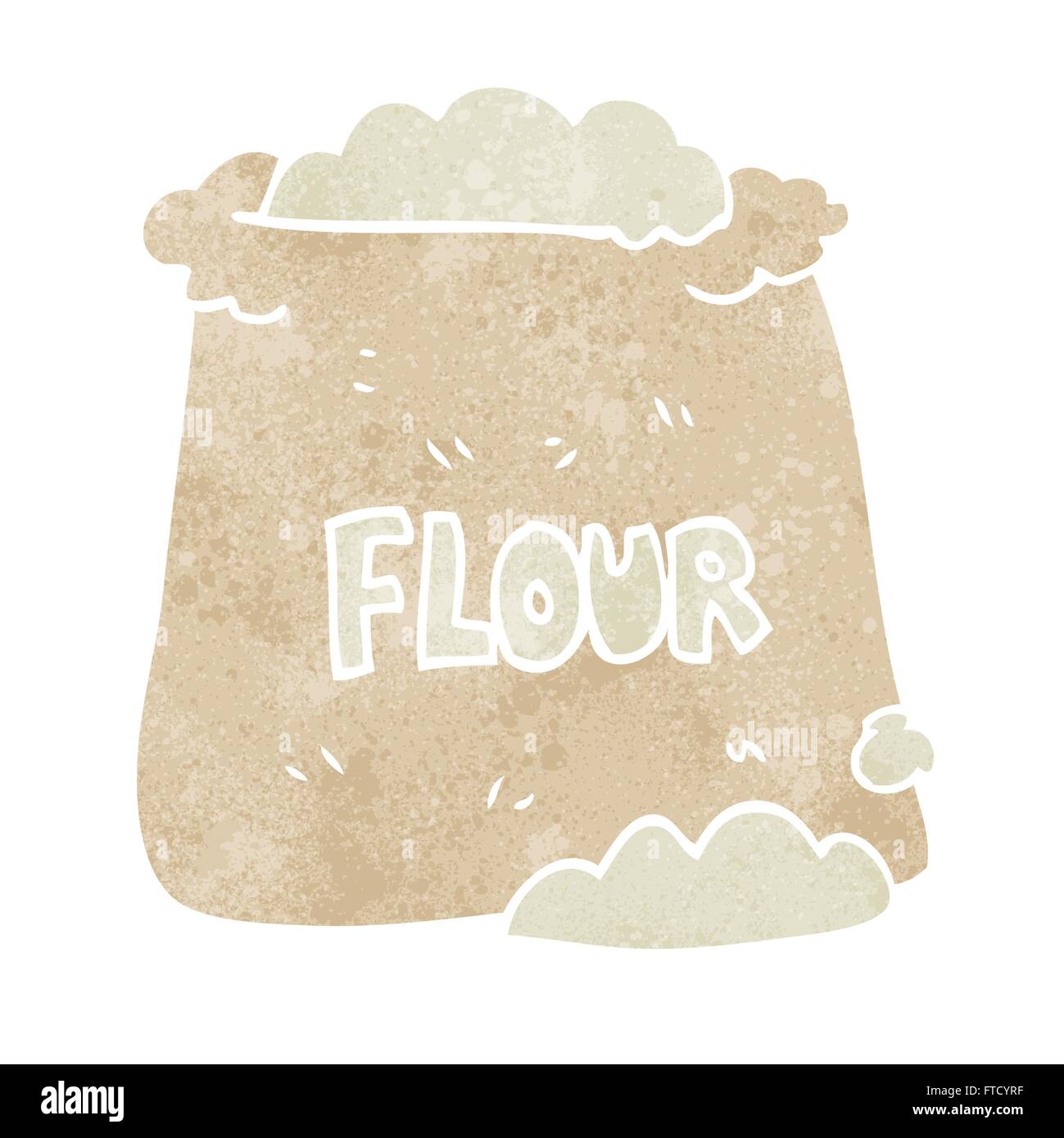freehand retro cartoon bag of flour Stock Vector Image & Art - Alamy