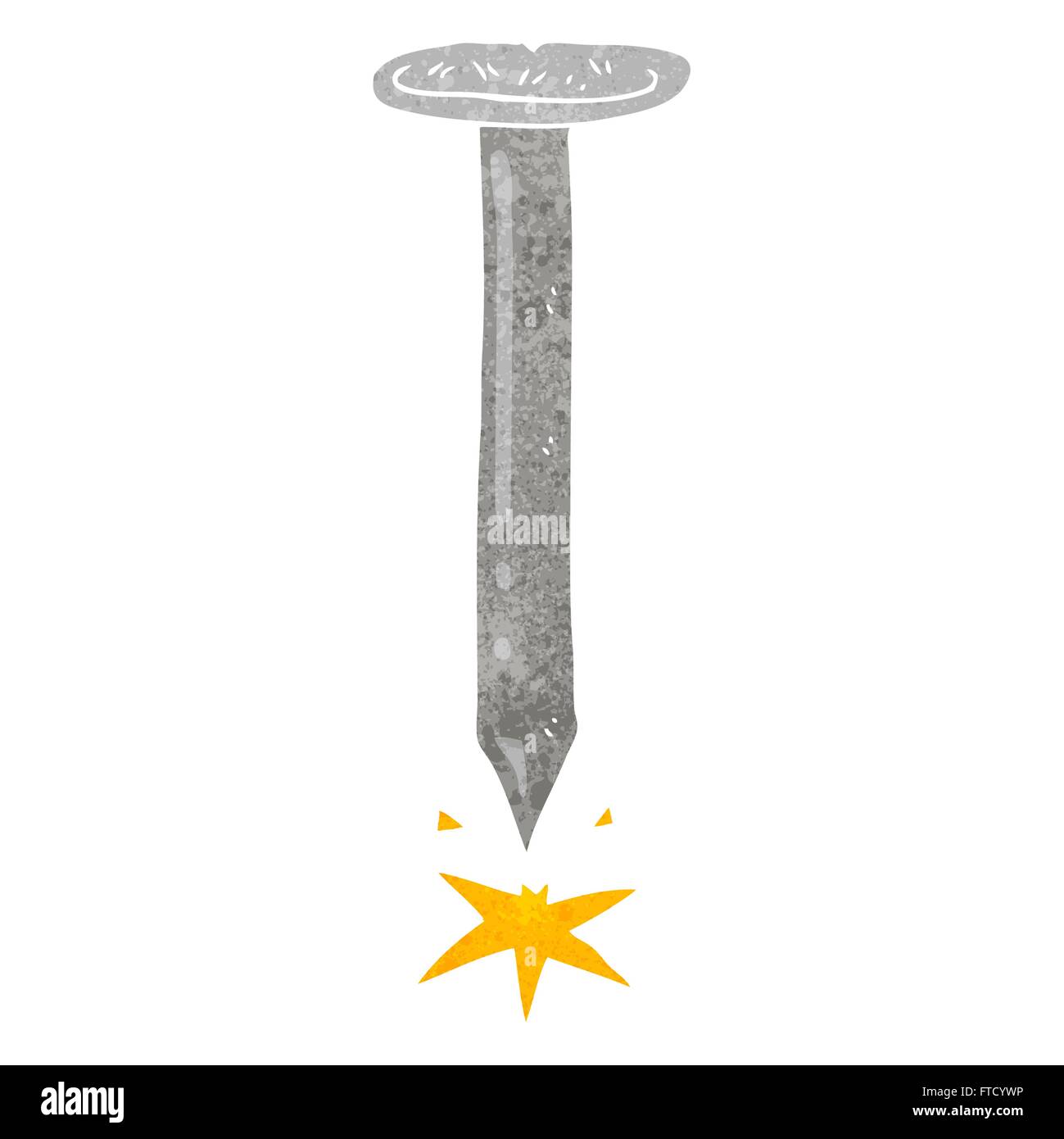 freehand retro cartoon sharp nail Stock Vector Image & Art - Alamy