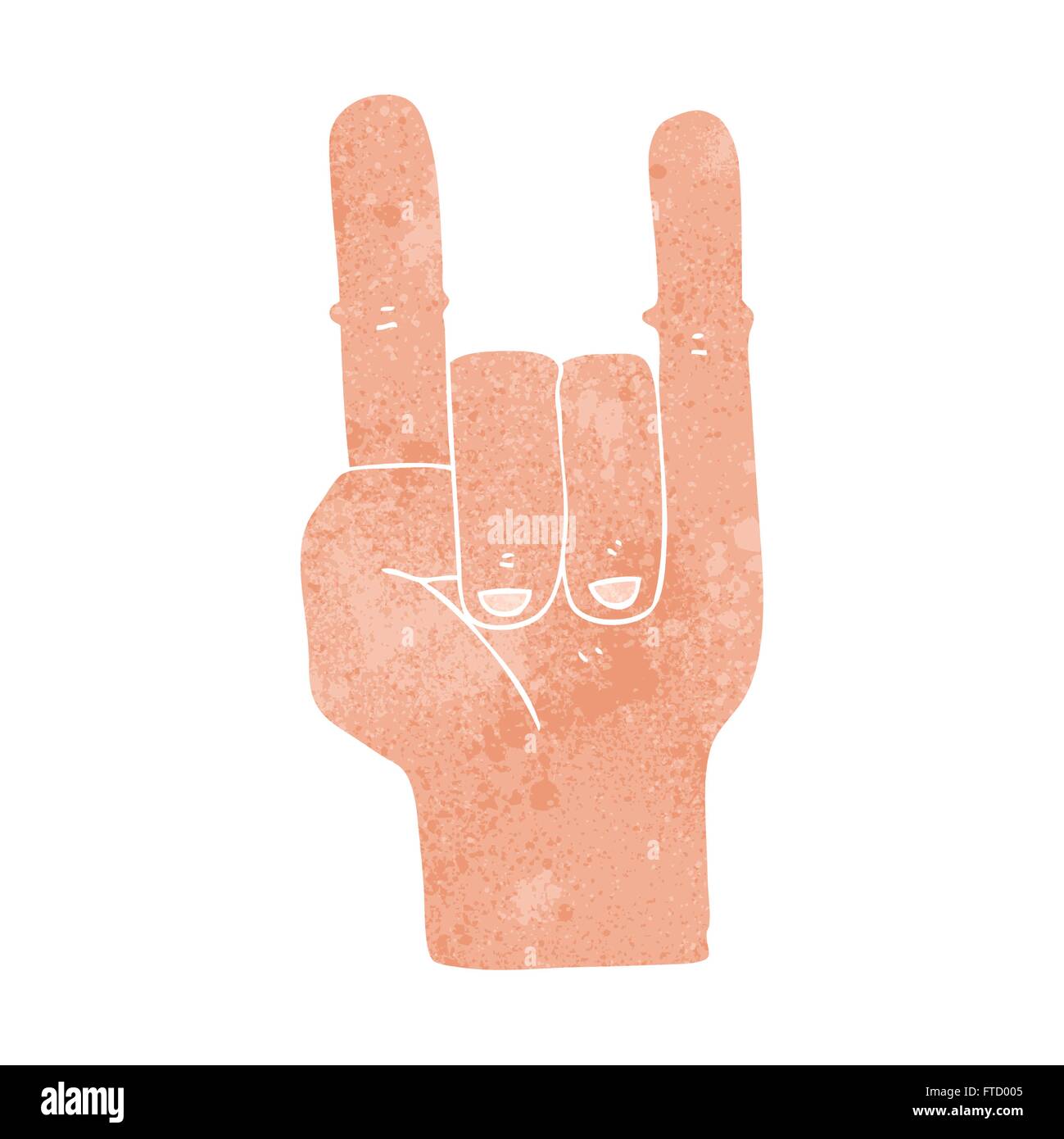 freehand retro cartoon devil horns hand symbol Stock Vector Image & Art ...