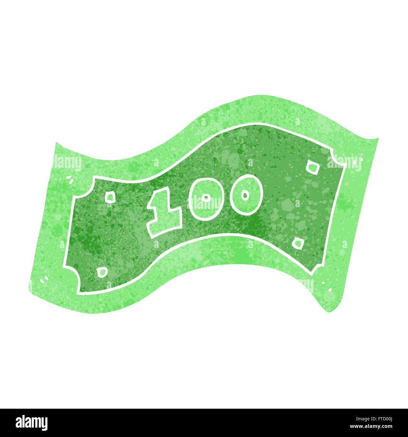 freehand retro cartoon 100 dollar bill Stock Vector Image & Art - Alamy