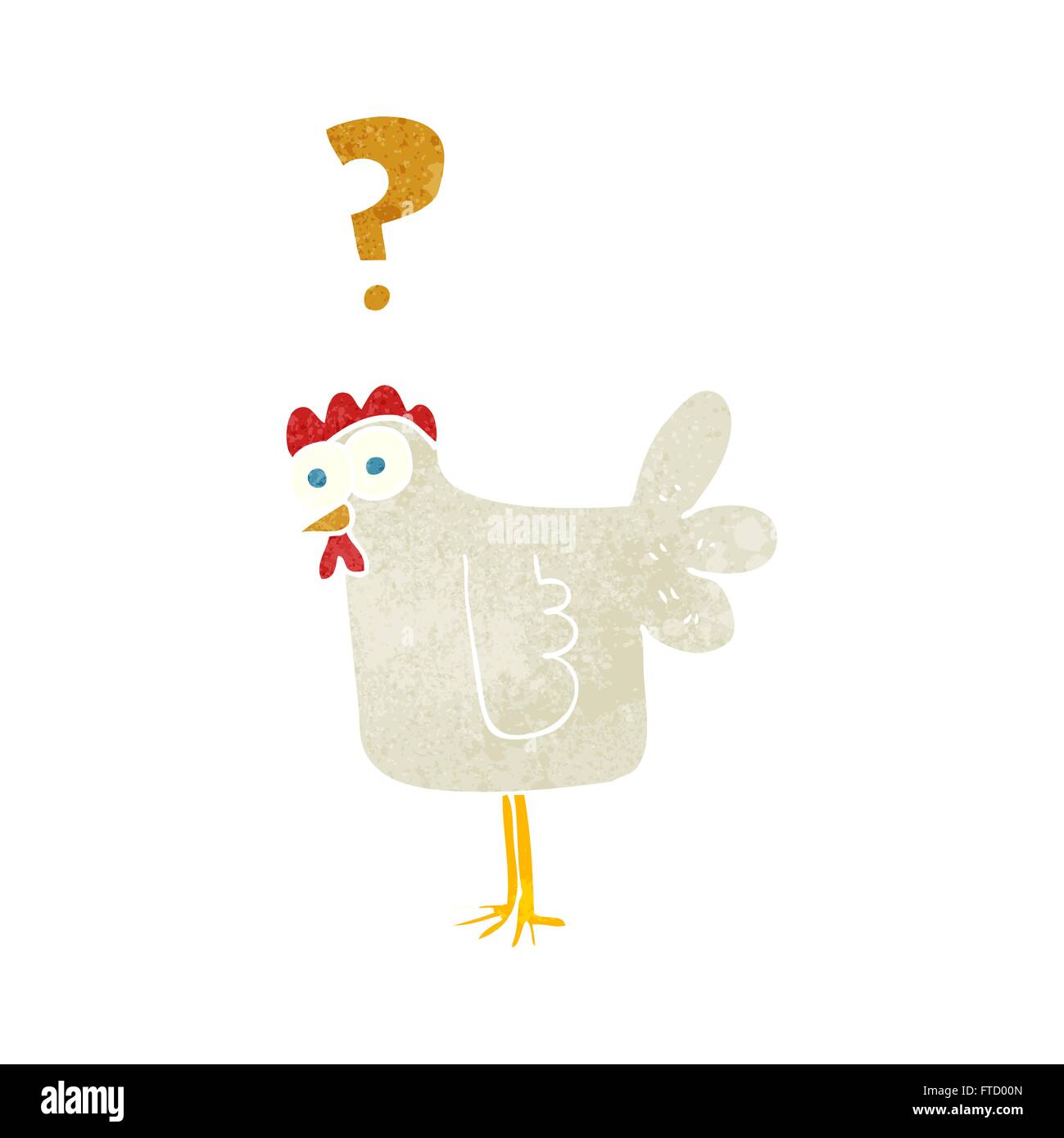 freehand retro cartoon confused chicken Stock Vector Image & Art - Alamy