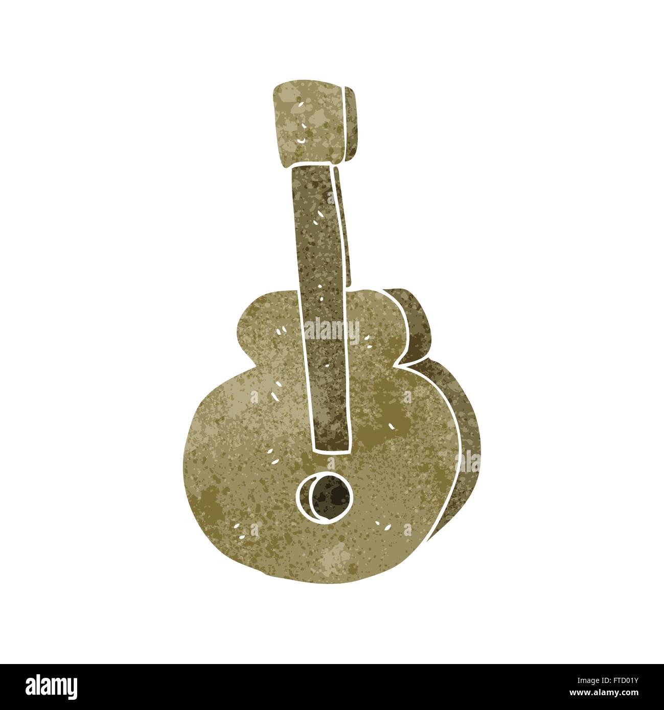 Freehand retro cartoon guitar Stock Vector Images - Alamy