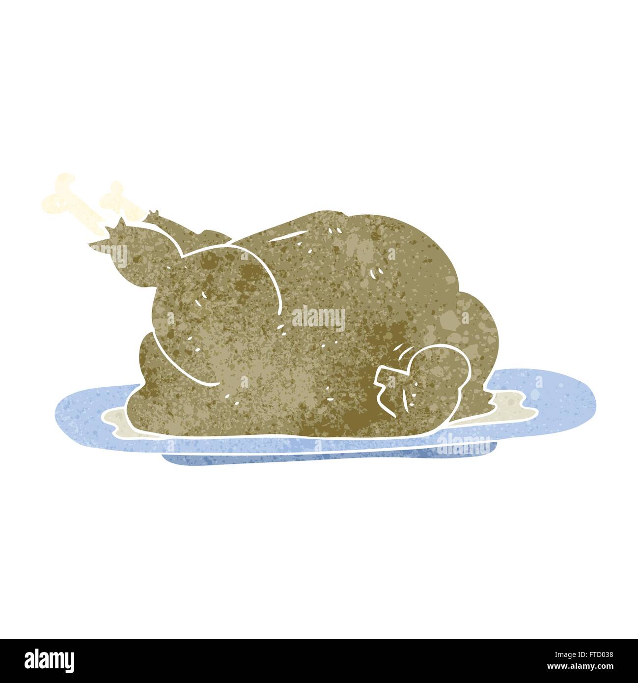 freehand retro cartoon cooked chicken Stock Vector Image & Art - Alamy