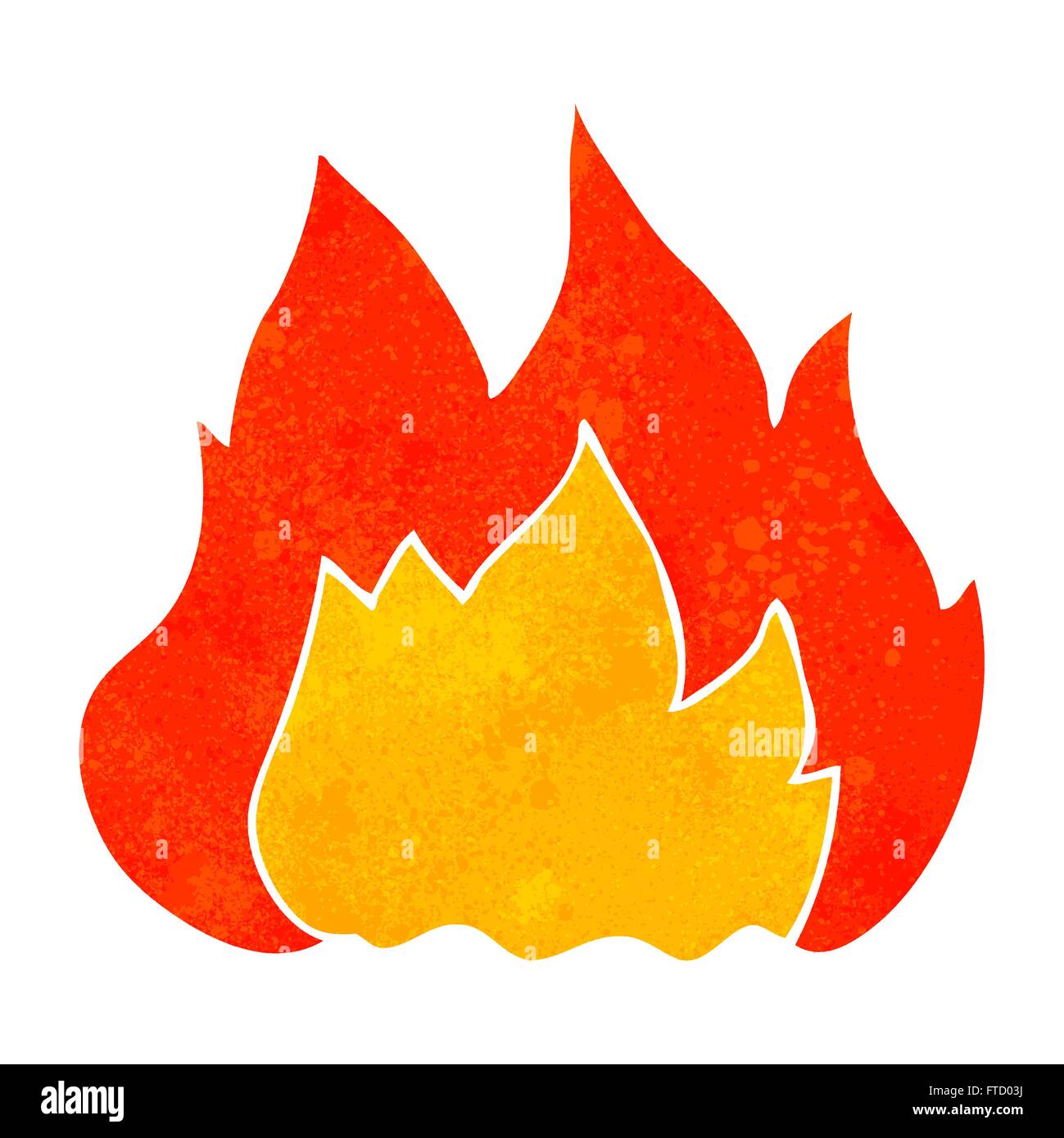 freehand retro cartoon fire Stock Vector Image & Art - Alamy