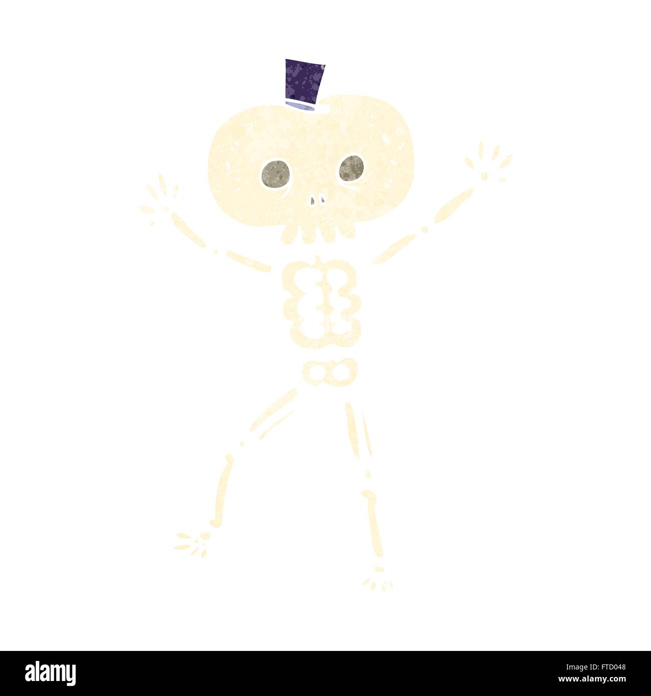 freehand retro cartoon dancing skeleton Stock Vector Image & Art - Alamy