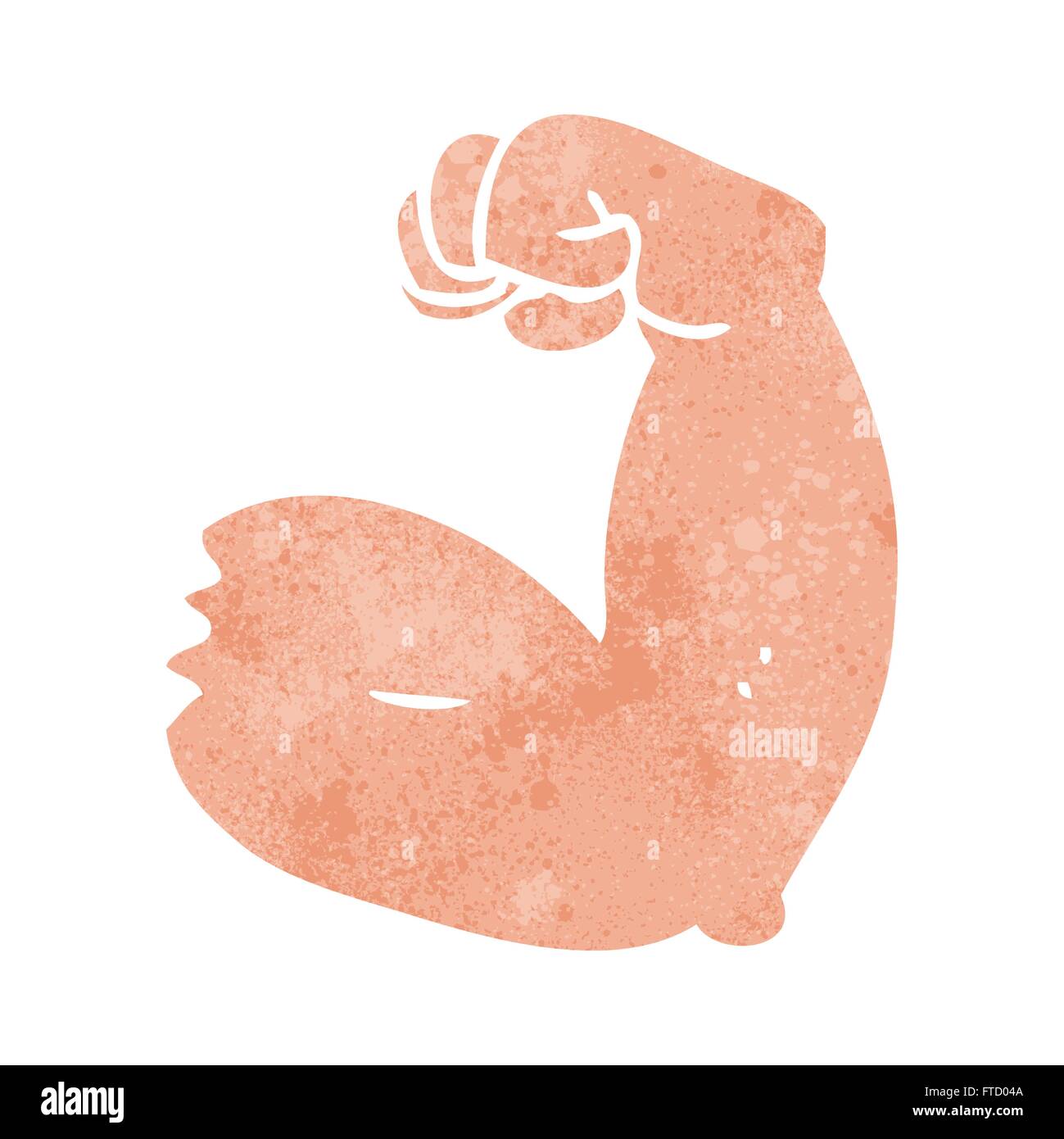 freehand retro cartoon strong arm flexing bicep Stock Vector Image ...