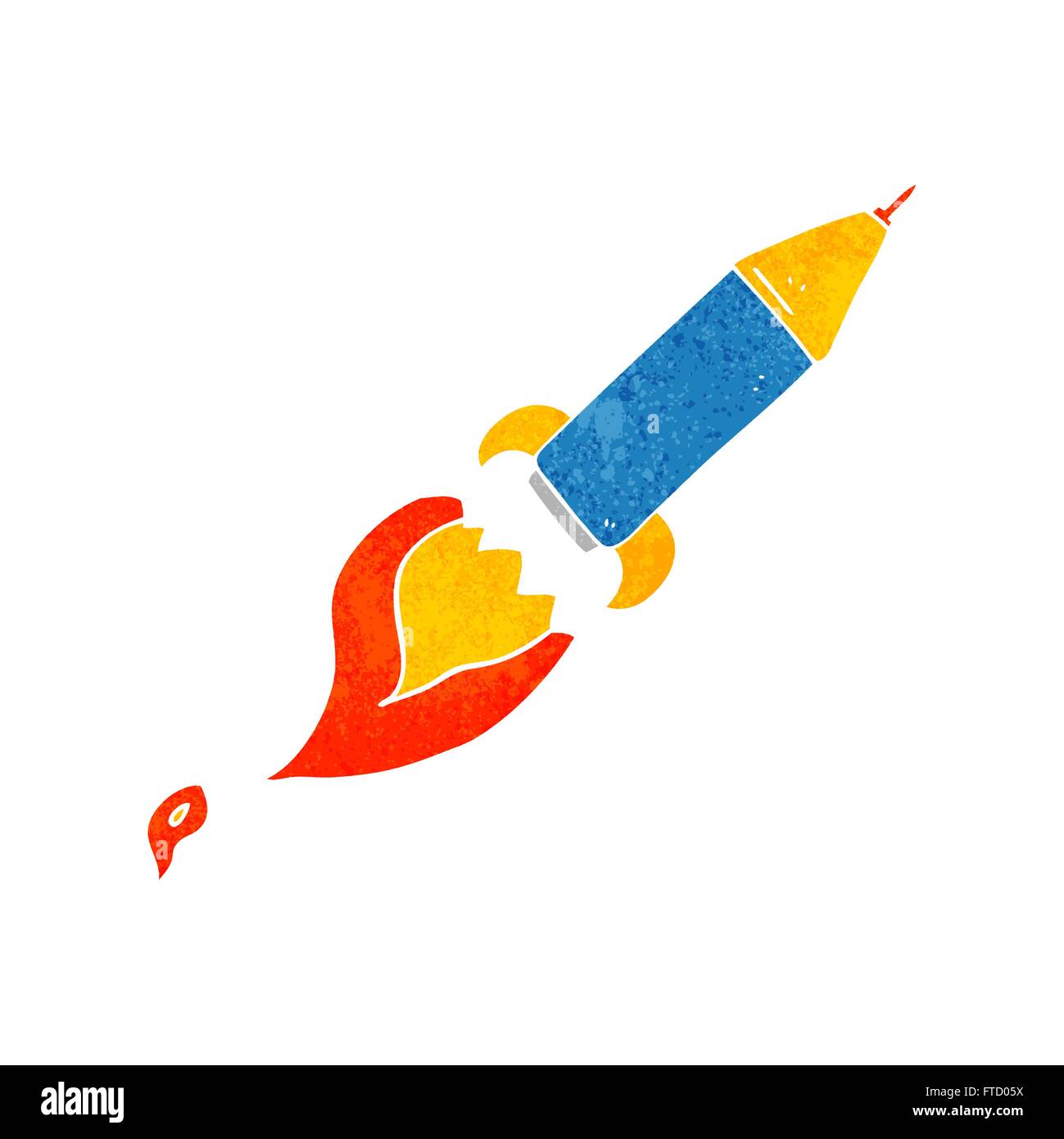 freehand retro cartoon rocket Stock Vector Image & Art - Alamy