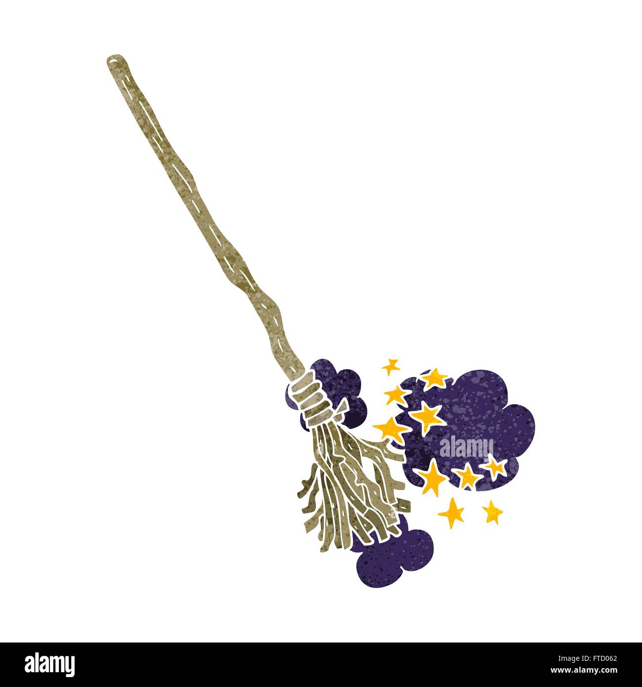 freehand retro cartoon magical broom Stock Vector Image & Art - Alamy