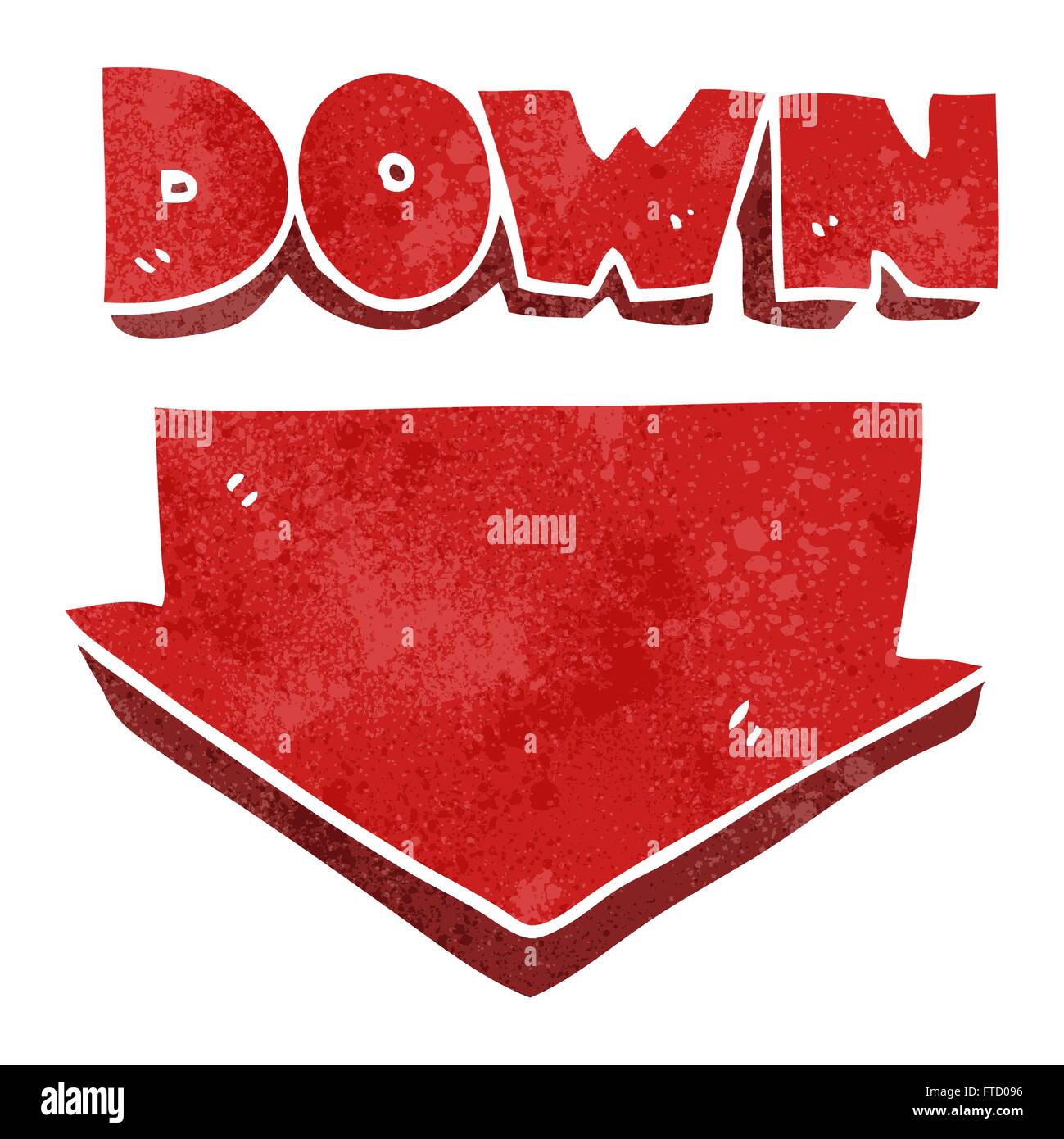 freehand retro cartoon down arrow symbol Stock Vector Image & Art - Alamy