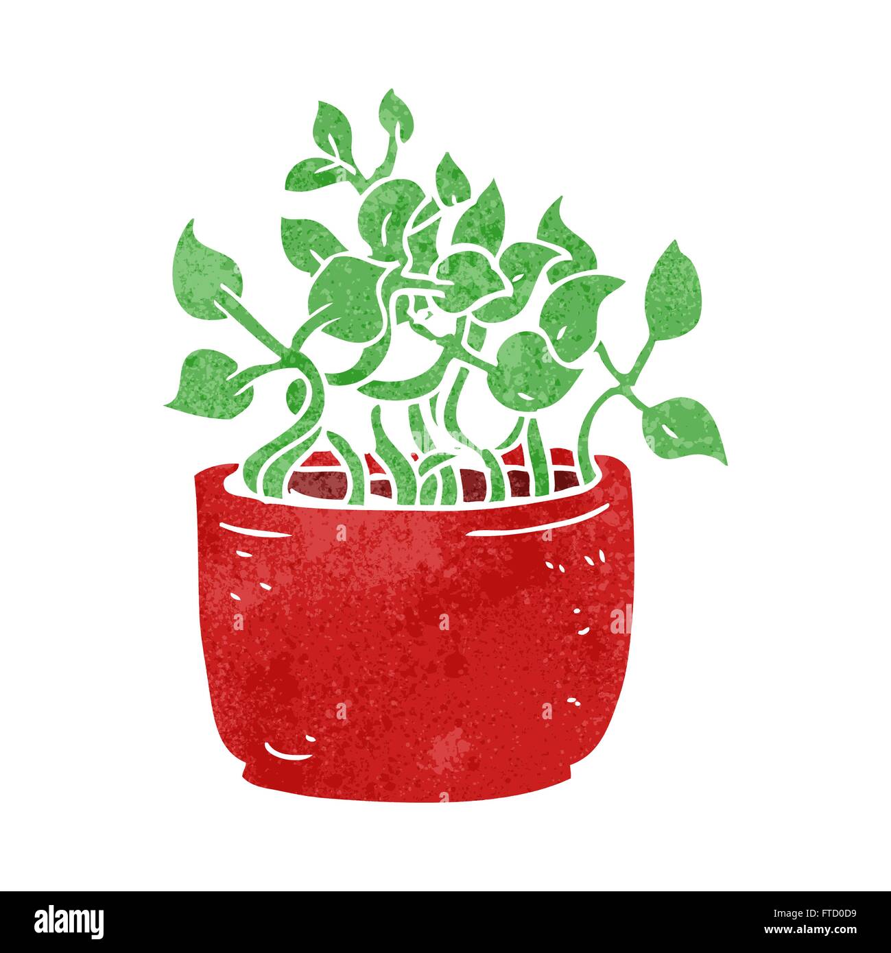 freehand retro cartoon house plant Stock Vector Image & Art - Alamy
