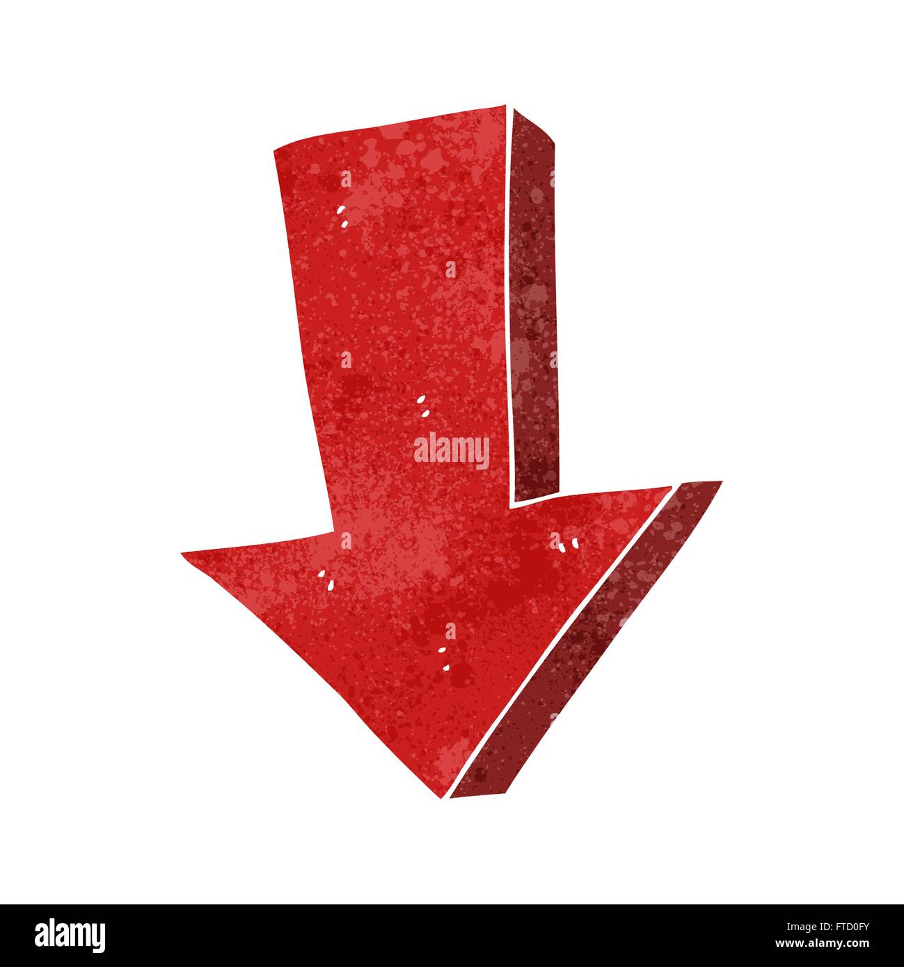 freehand retro cartoon arrow pointing down Stock Vector Image & Art - Alamy