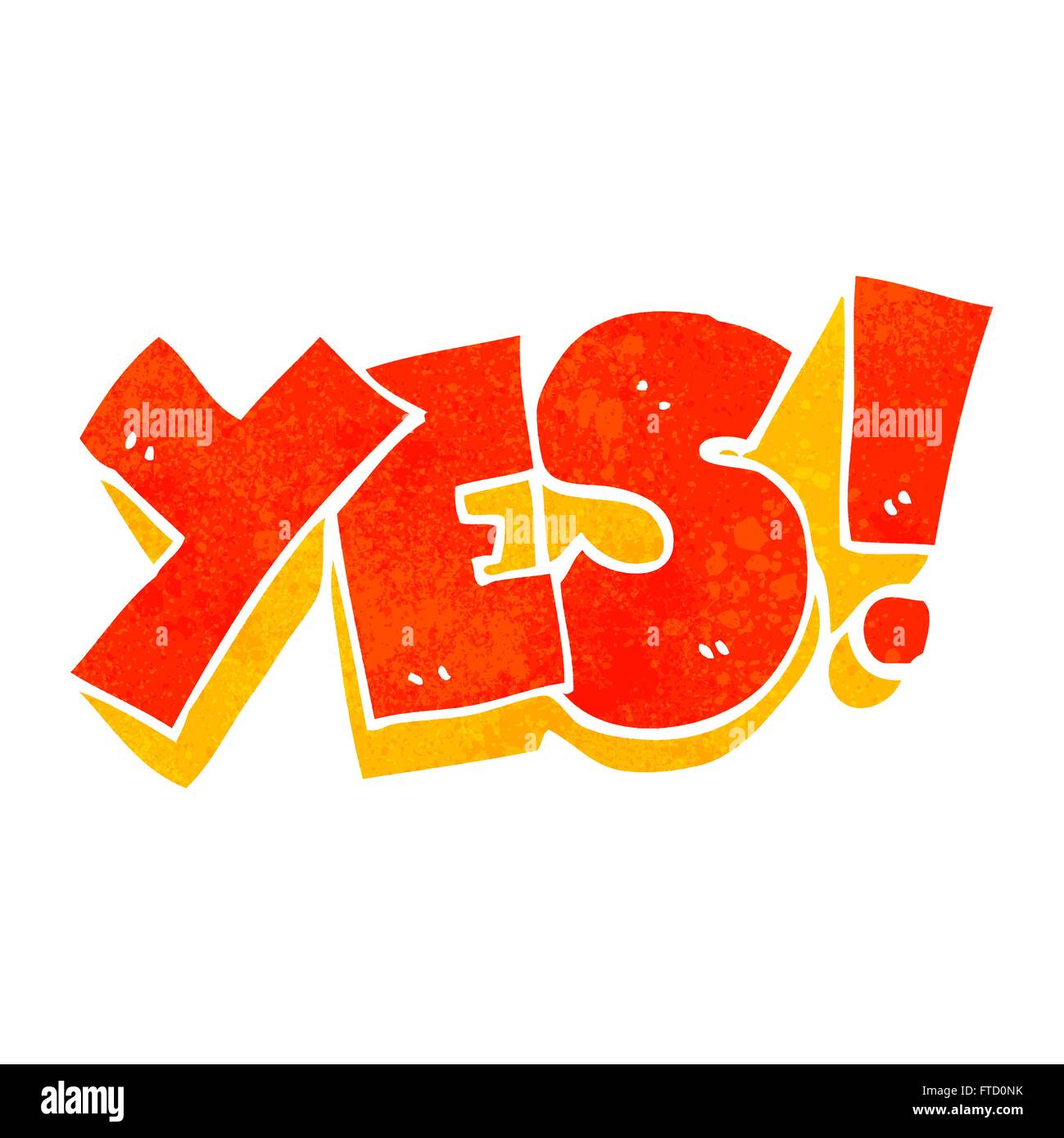 freehand retro cartoon yes symbol Stock Vector Image & Art - Alamy