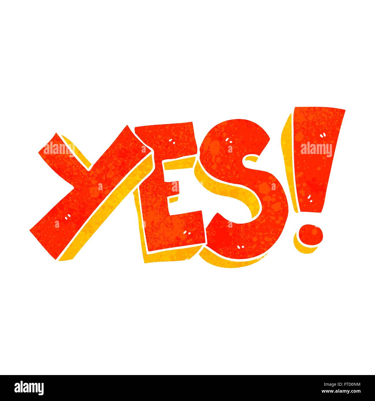 Freehand retro cartoon yes symbol Stock Vector Images - Alamy