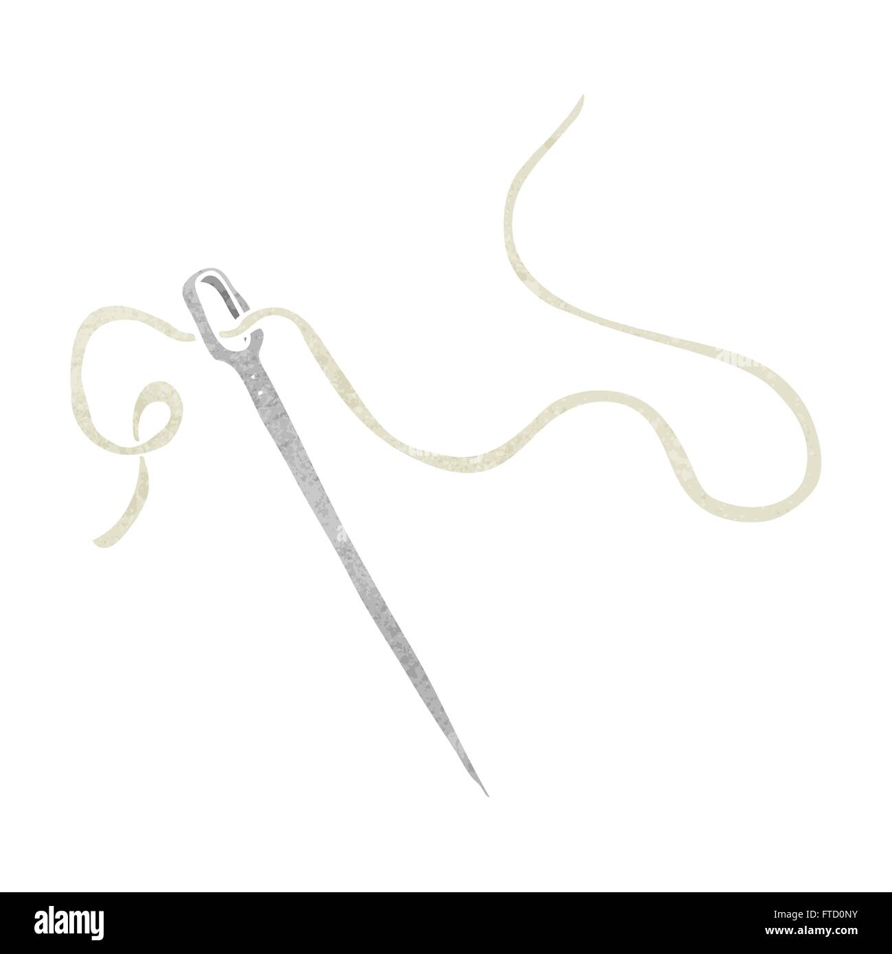 freehand retro cartoon needle and thread Stock Vector Image & Art - Alamy