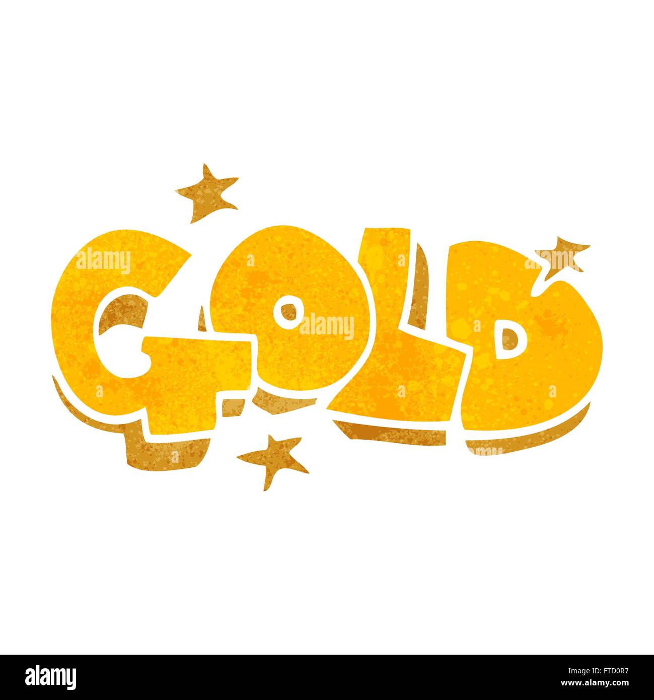 freehand retro cartoon word gold Stock Vector Image & Art - Alamy