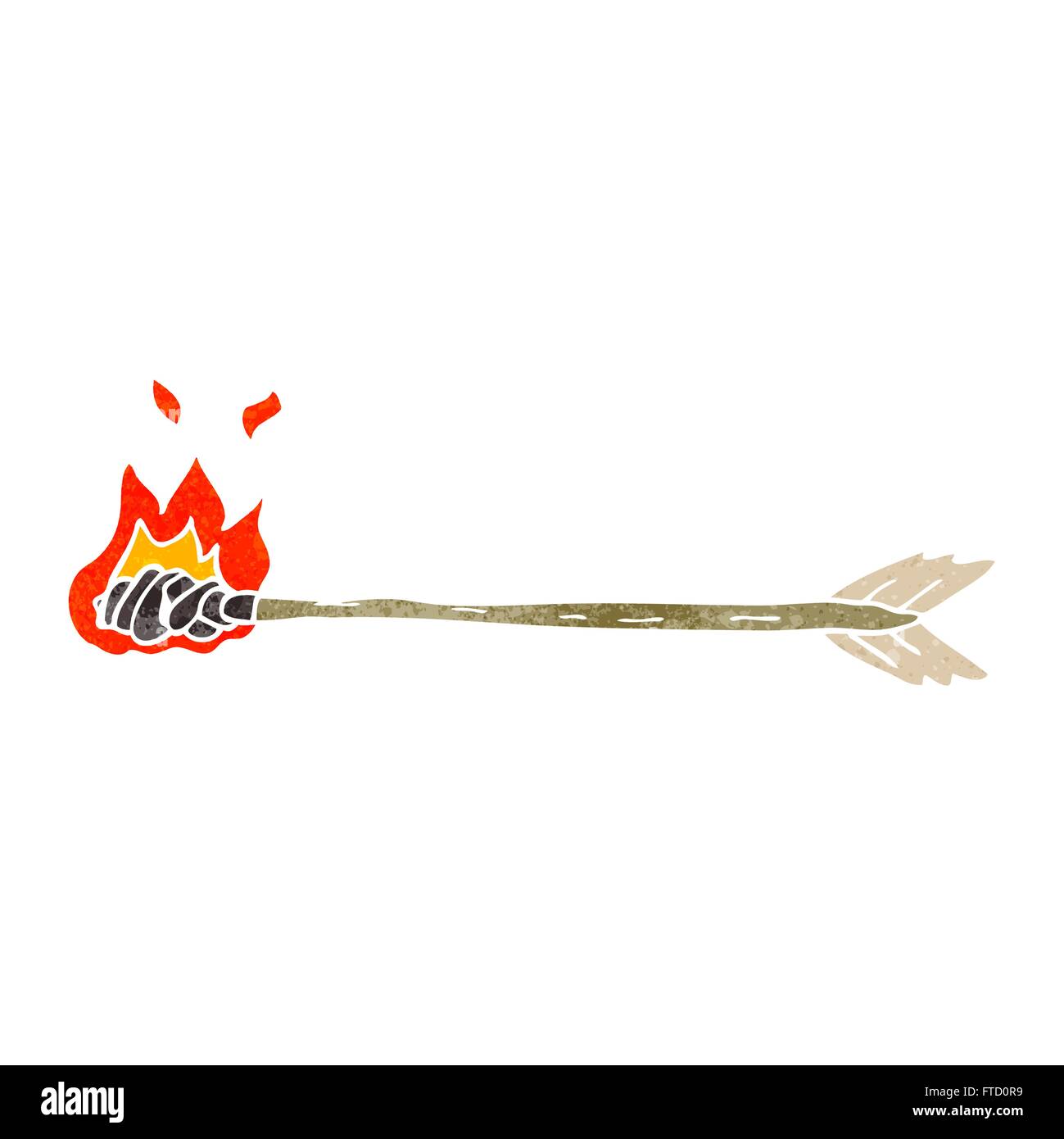 freehand retro cartoon flaming arrow Stock Vector Image & Art - Alamy