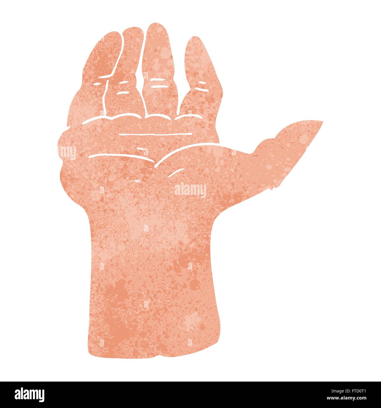 freehand retro cartoon open hand Stock Vector Image & Art - Alamy