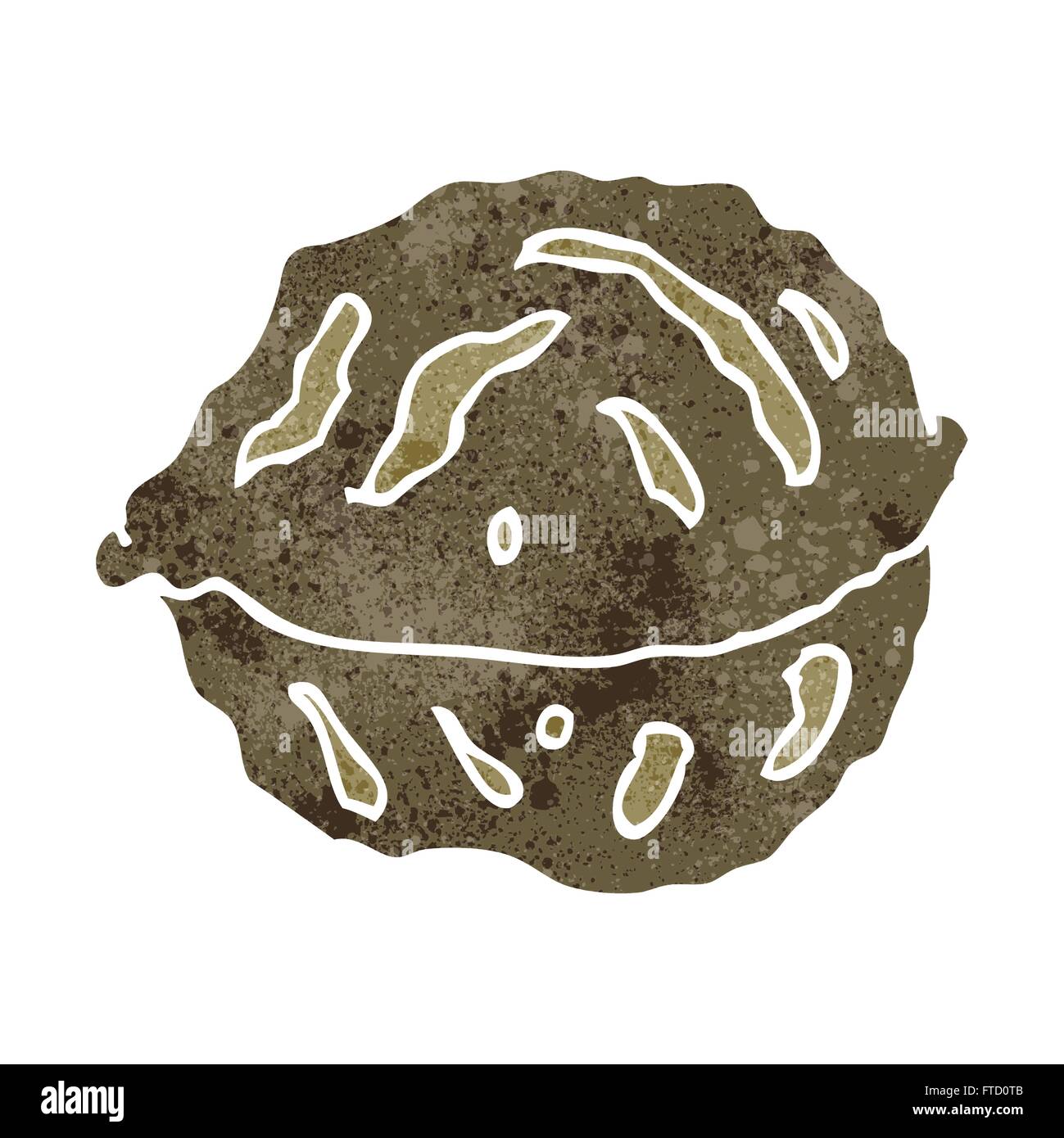 freehand retro cartoon walnut in shell Stock Vector Image & Art - Alamy