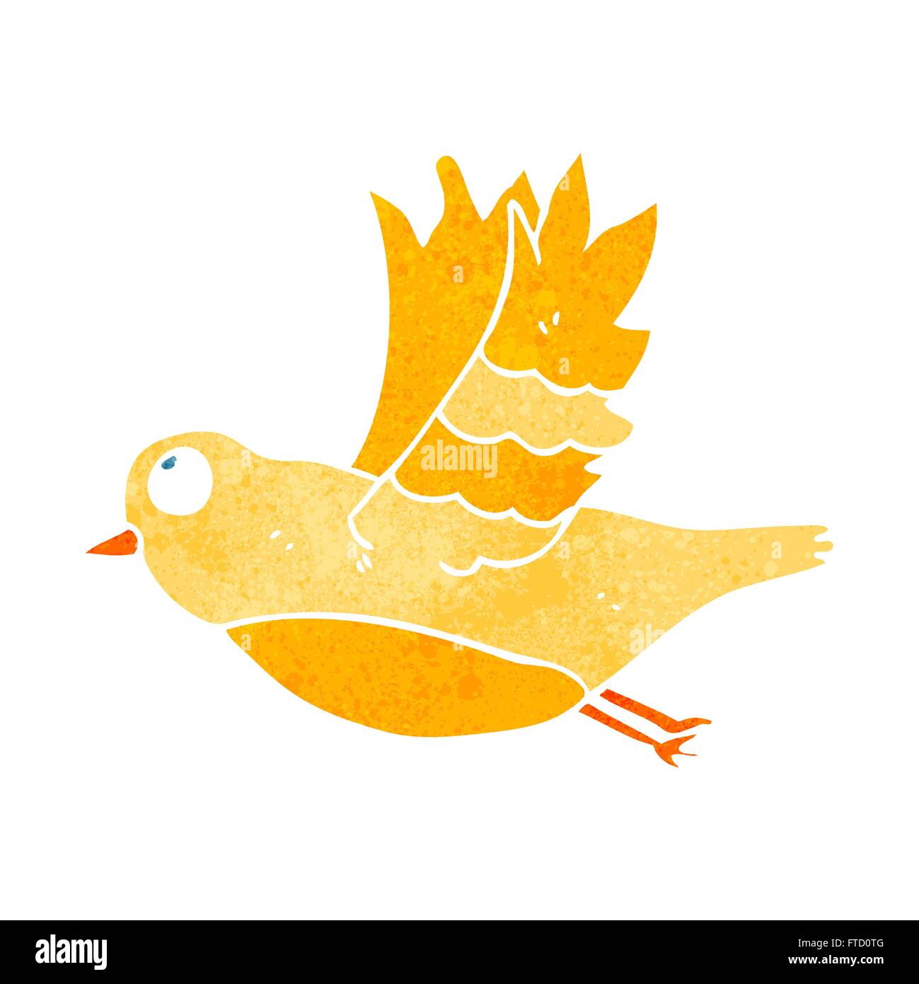 freehand retro cartoon bird flying Stock Vector Image & Art - Alamy