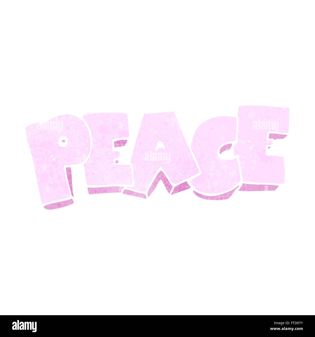 freehand retro cartoon word peace Stock Vector Image & Art - Alamy