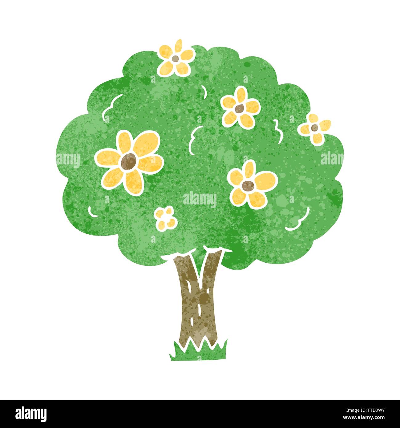 Freehand textured cartoon tree hi-res stock photography and images - Alamy