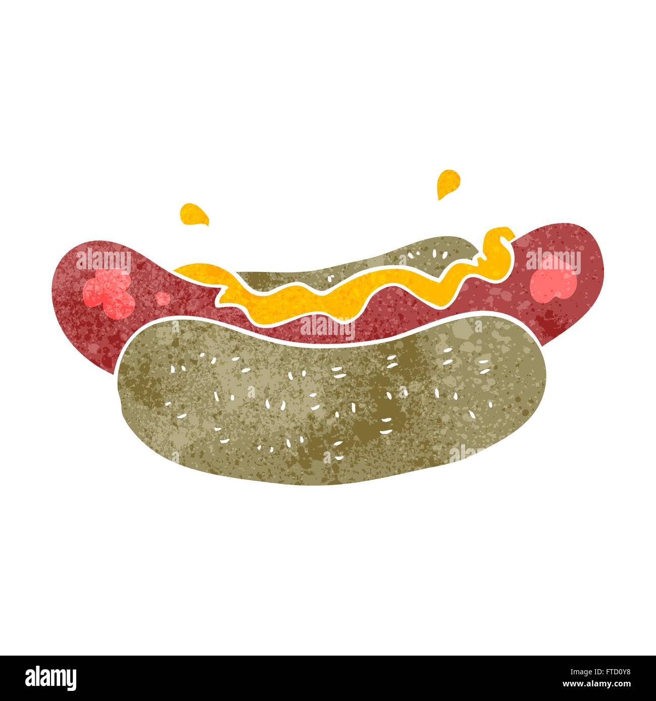 freehand retro cartoon hotdog Stock Vector Image & Art - Alamy