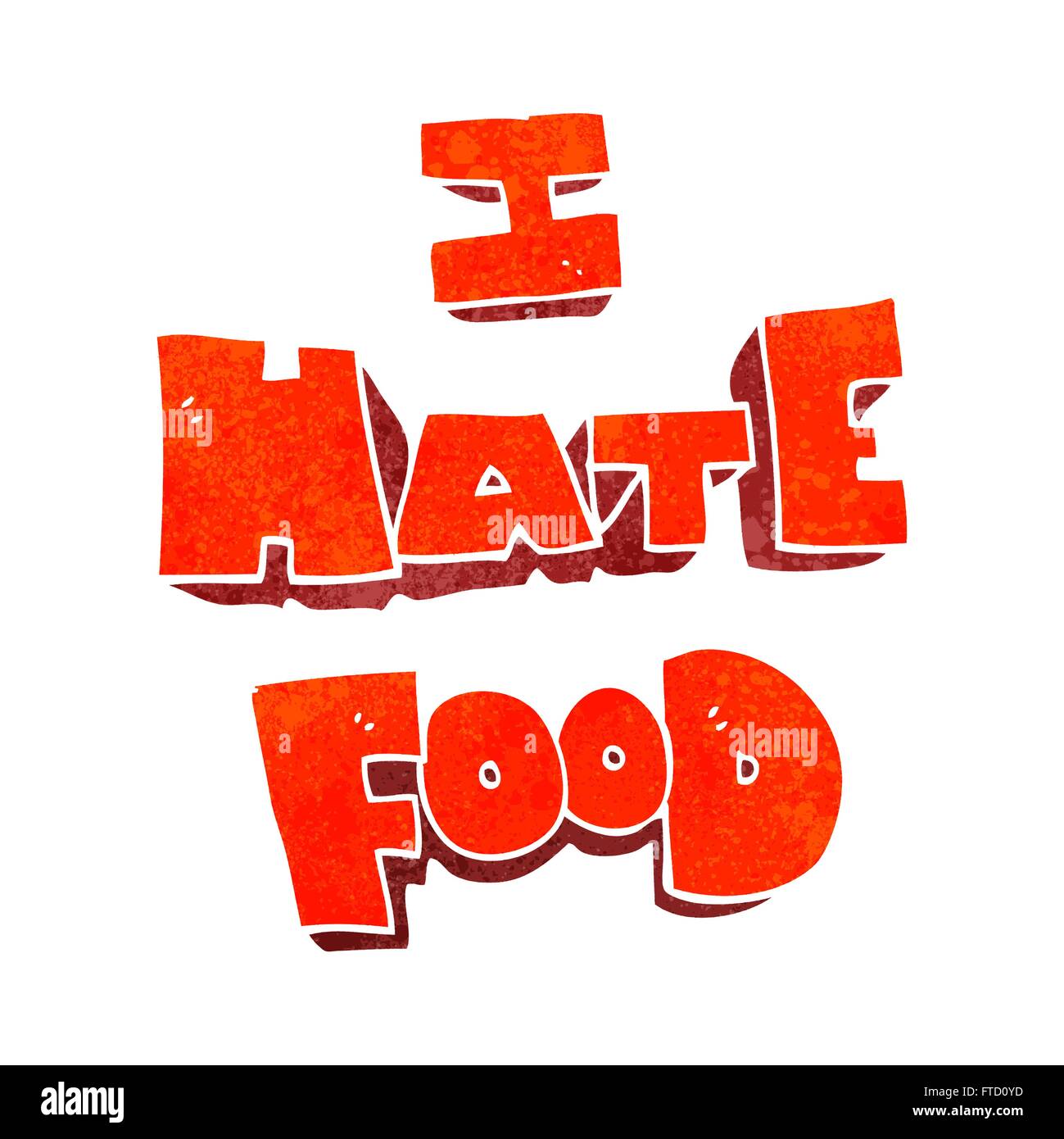freehand retro cartoon i hate food symbol Stock Vector Image & Art - Alamy