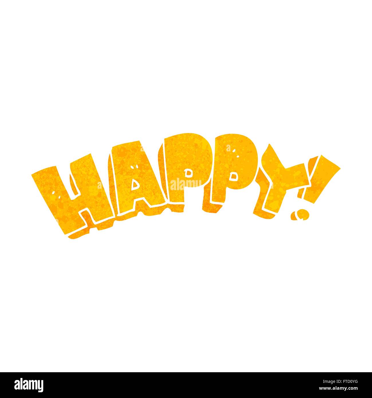 freehand retro cartoon happy text symbol Stock Vector Image & Art - Alamy