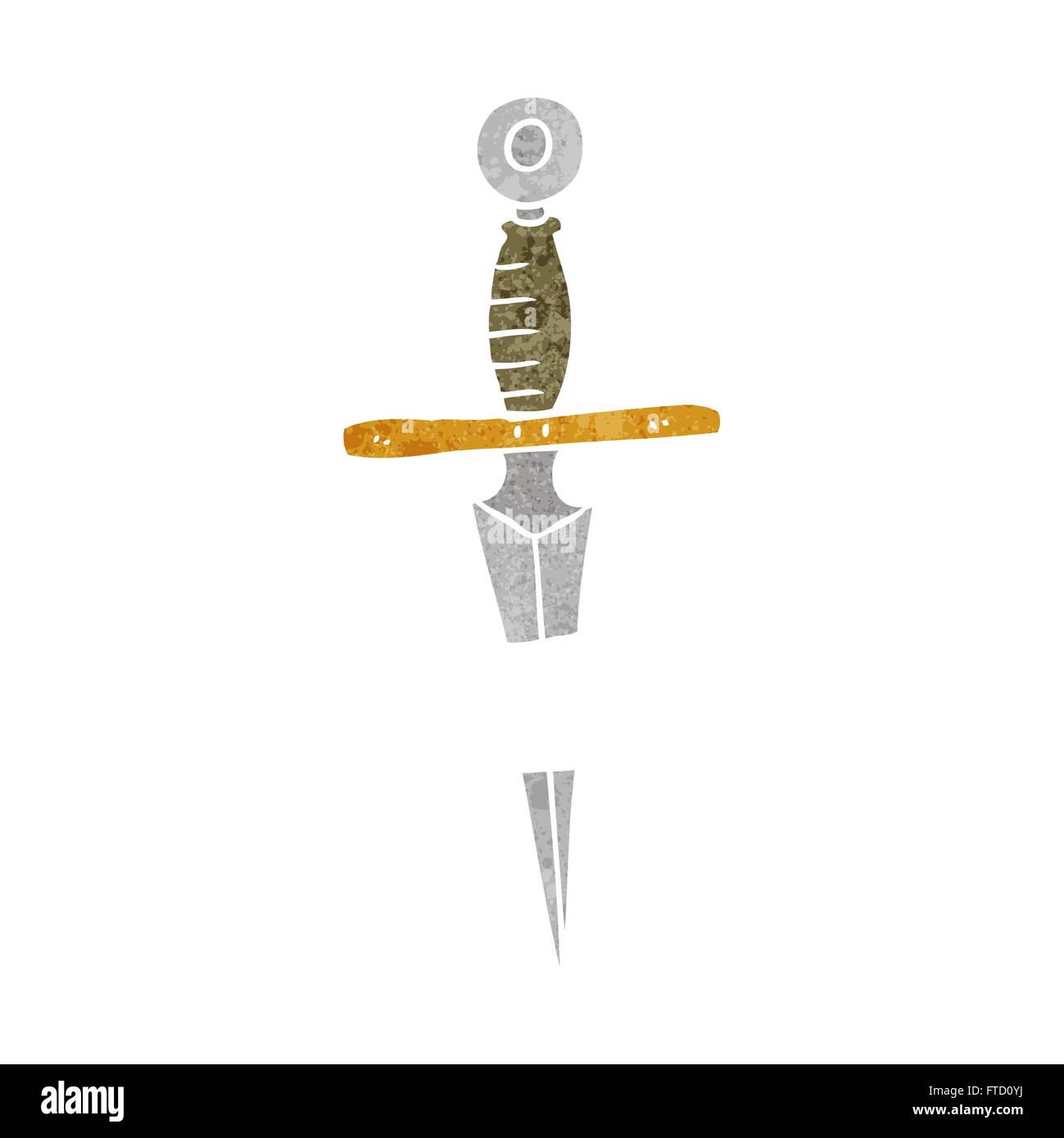 freehand retro cartoon dagger tattoo symbol Stock Vector Image & Art ...