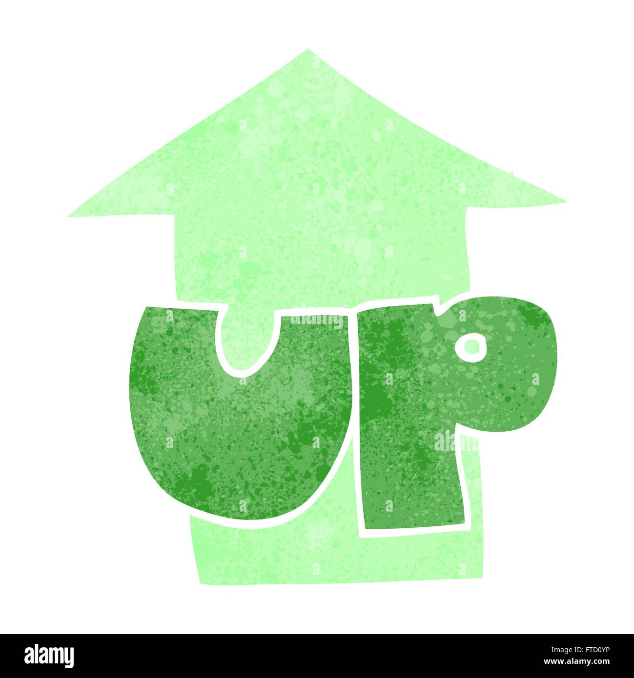 freehand retro cartoon up symbol Stock Vector Image & Art - Alamy