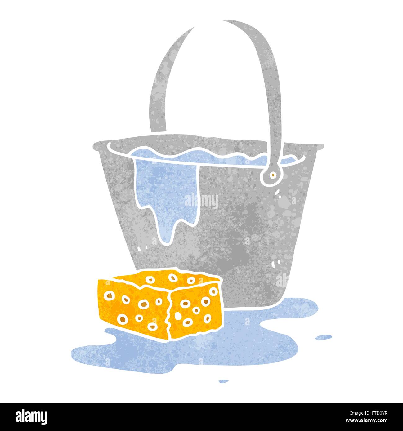 freehand retro cartoon bucket of soapy water Stock Vector Image & Art ...