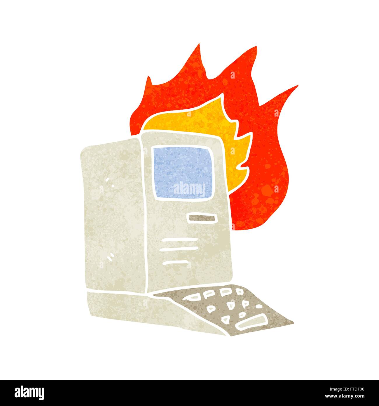 Freehand Drawn Cartoon Old Computer High Resolution Stock Photography ...