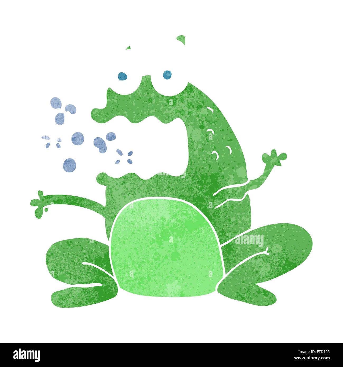 freehand retro cartoon burping frog Stock Vector Image & Art - Alamy