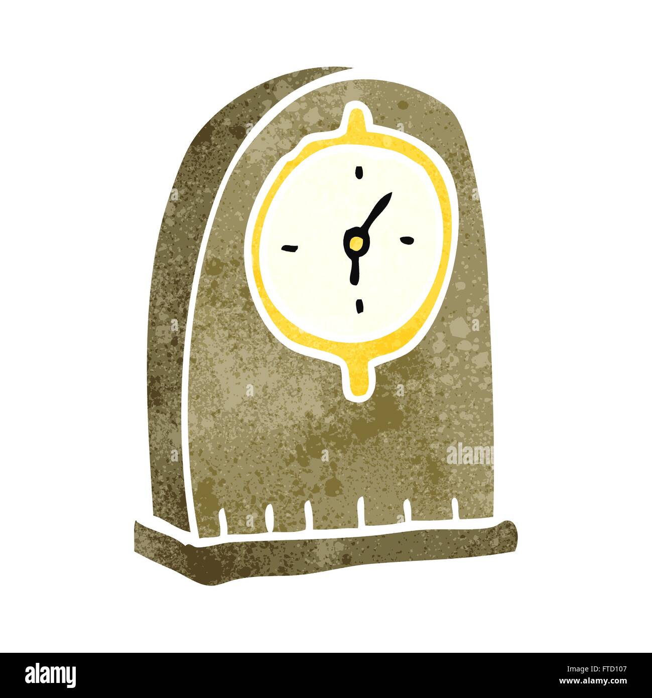 Hand drawn cartoon antique clock Cut Out Stock Images & Pictures - Alamy