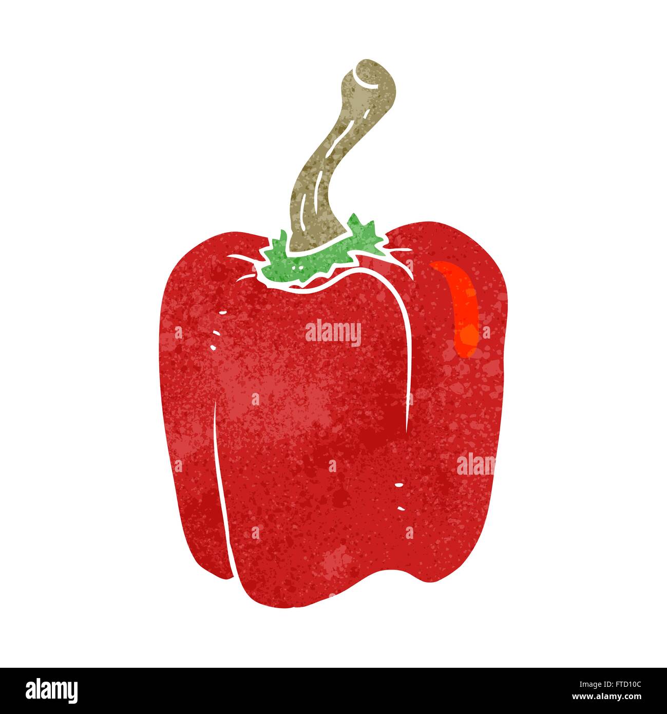 freehand retro cartoon red pepper Stock Vector Image & Art - Alamy