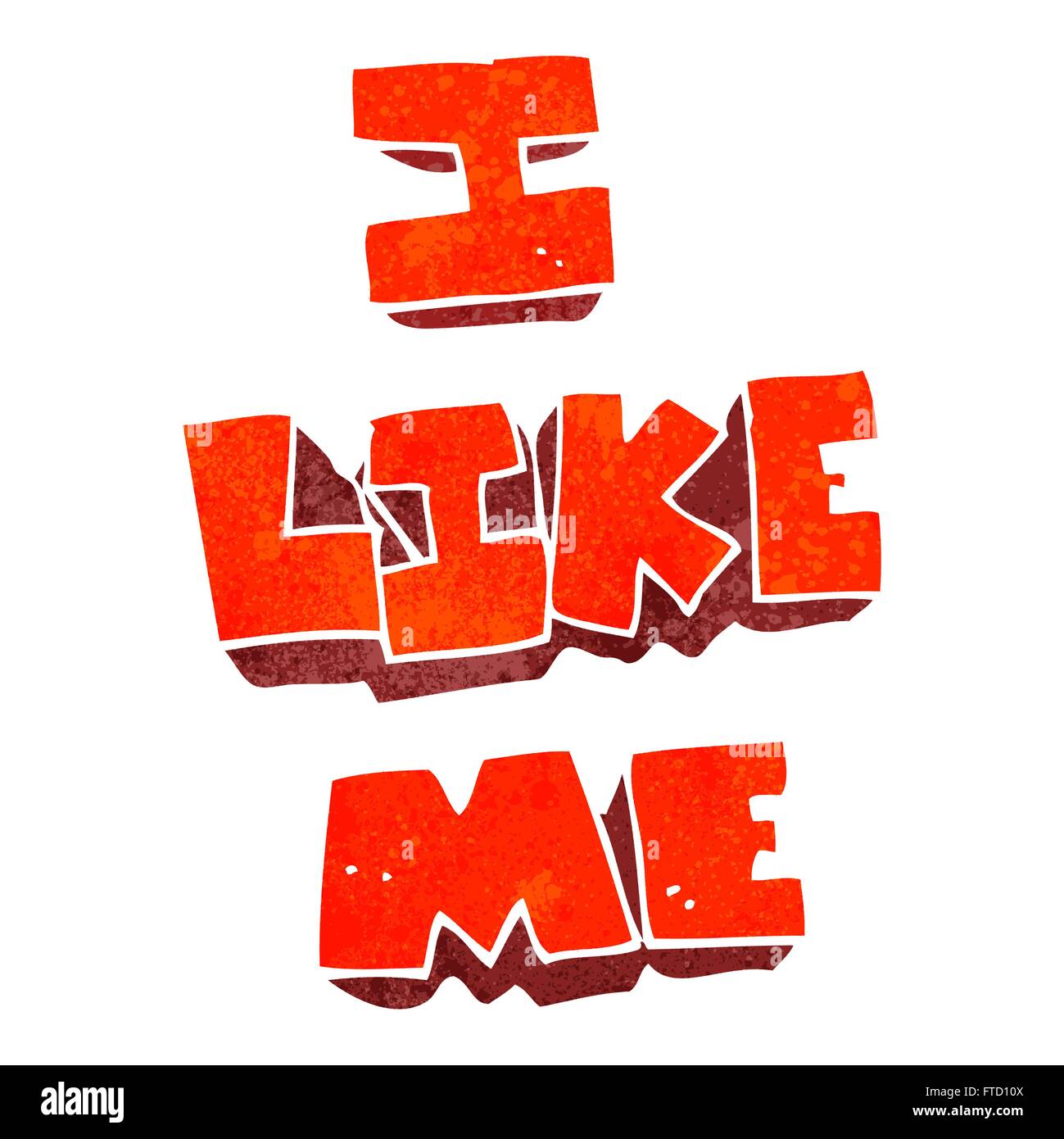 freehand retro cartoon i like me symbol Stock Vector Image & Art - Alamy