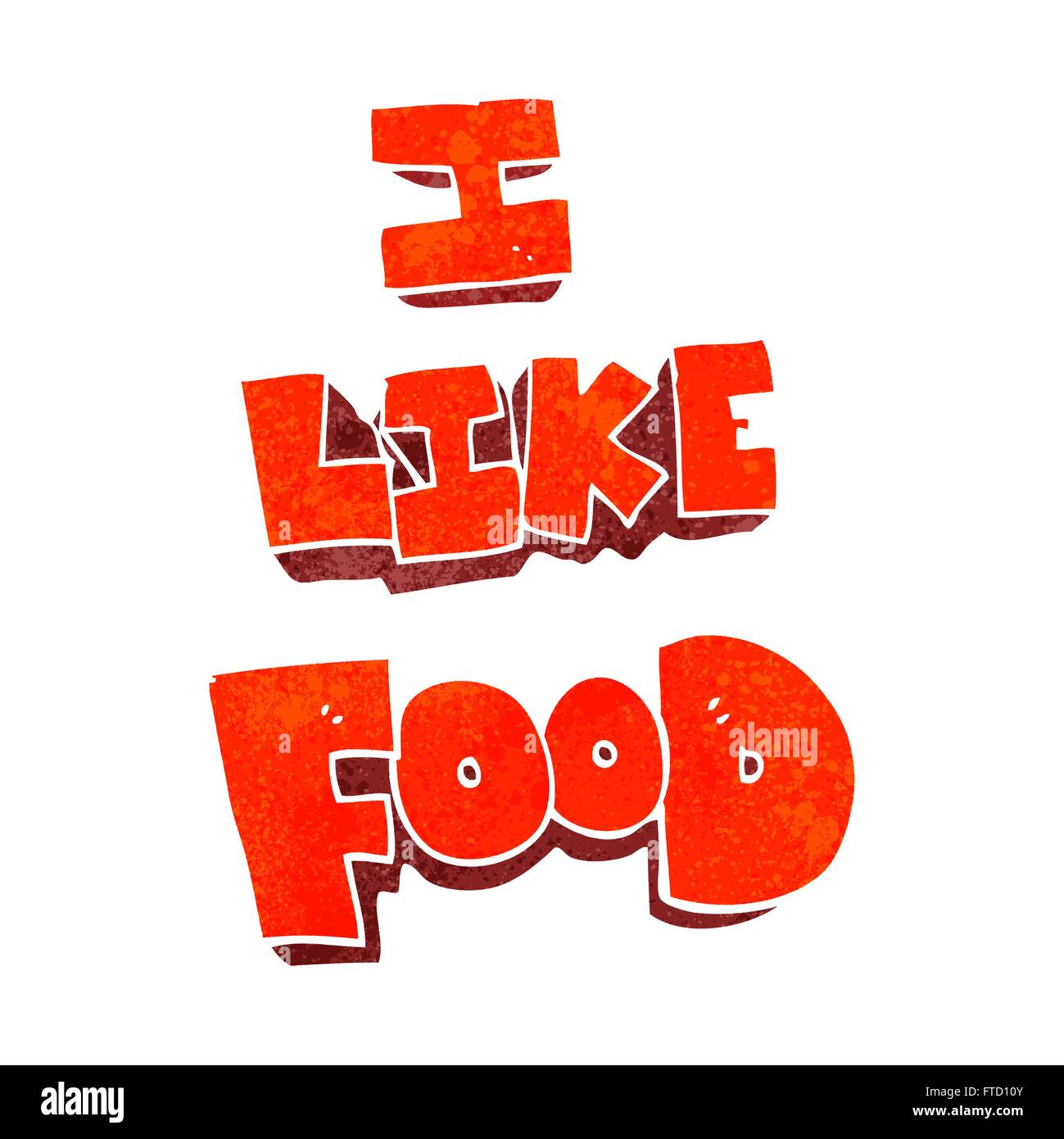 freehand retro cartoon i like food symbol Stock Vector Image & Art - Alamy