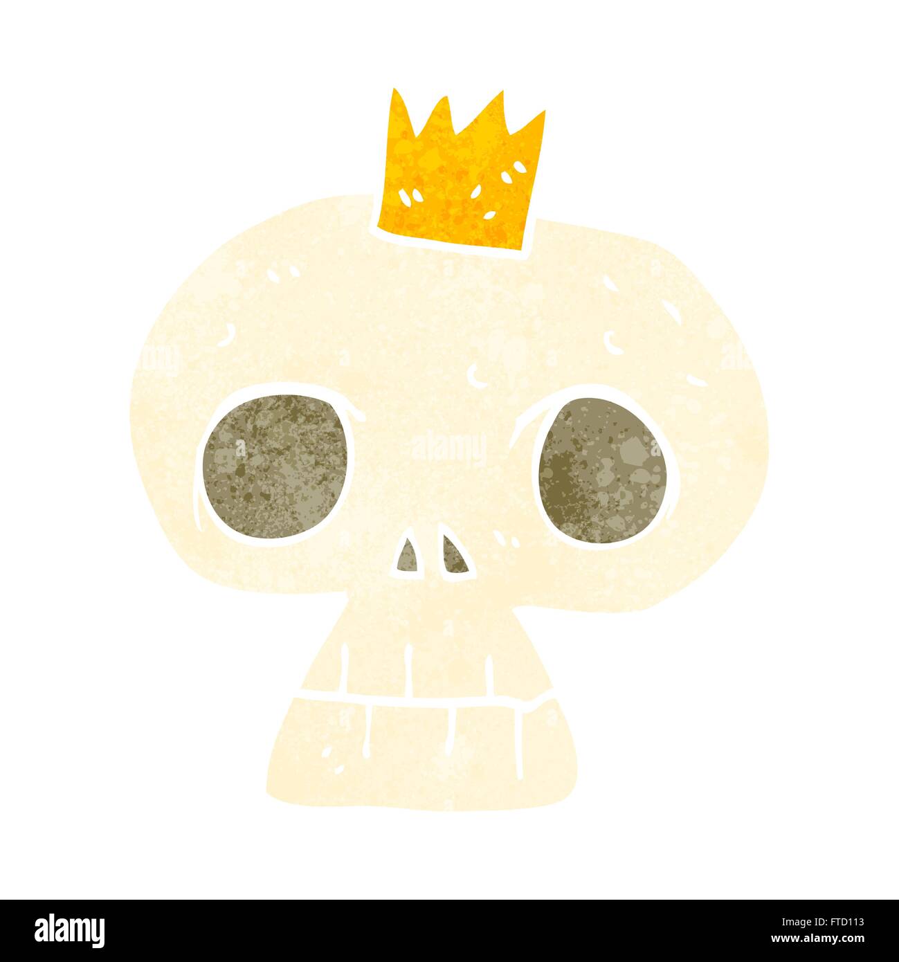 freehand retro cartoon skull with crown Stock Vector Image & Art - Alamy