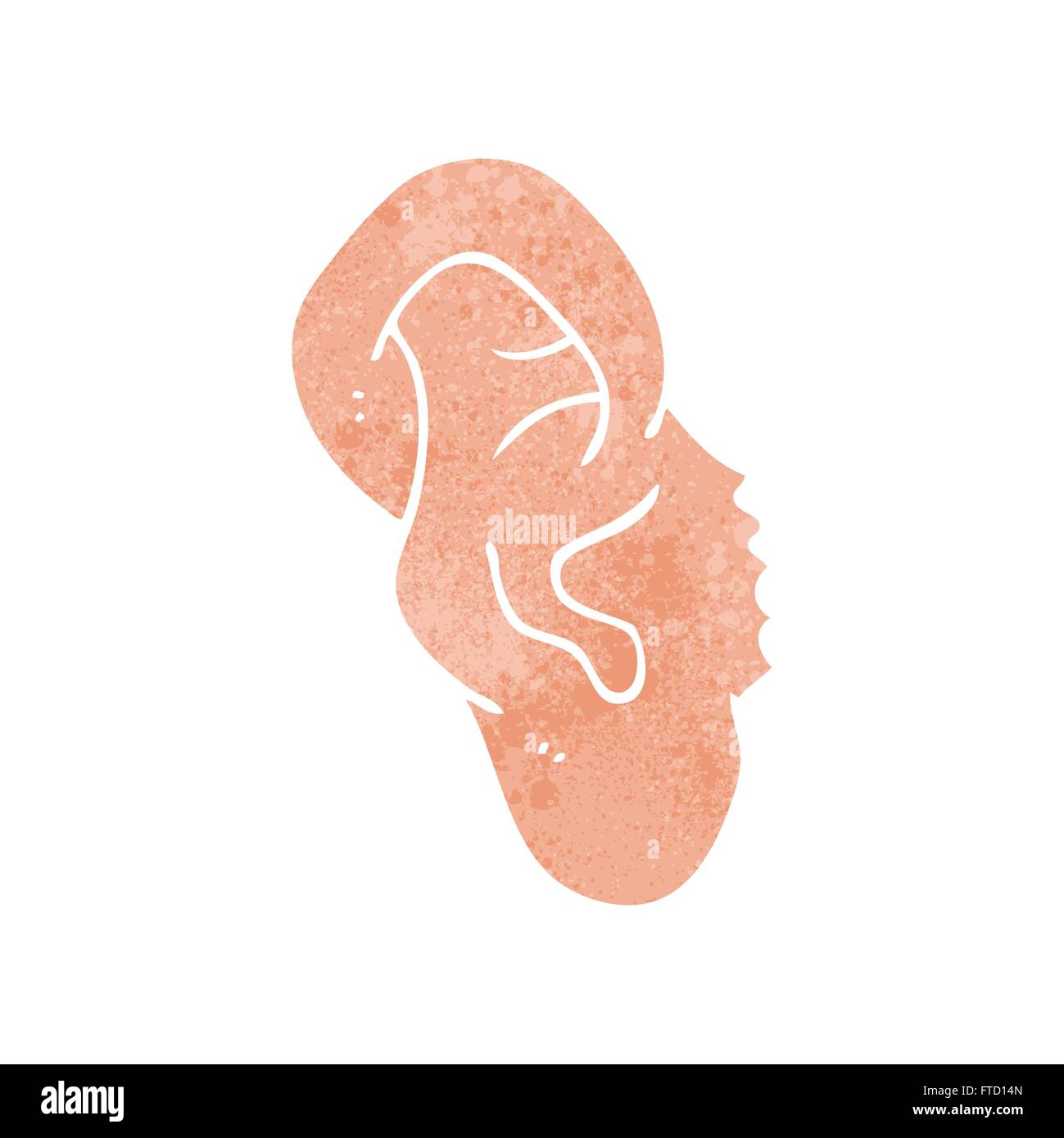 freehand retro cartoon ear Stock Vector Image & Art - Alamy